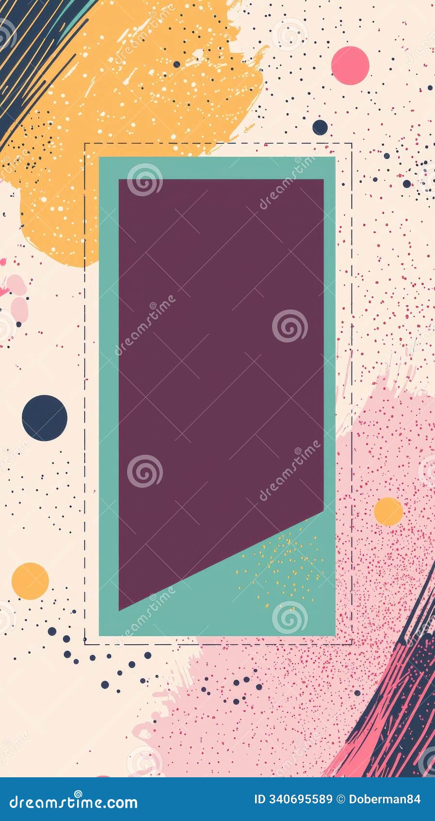 Graphic Design of an Empty Rectangular Frame on a Colorful Geometric ...