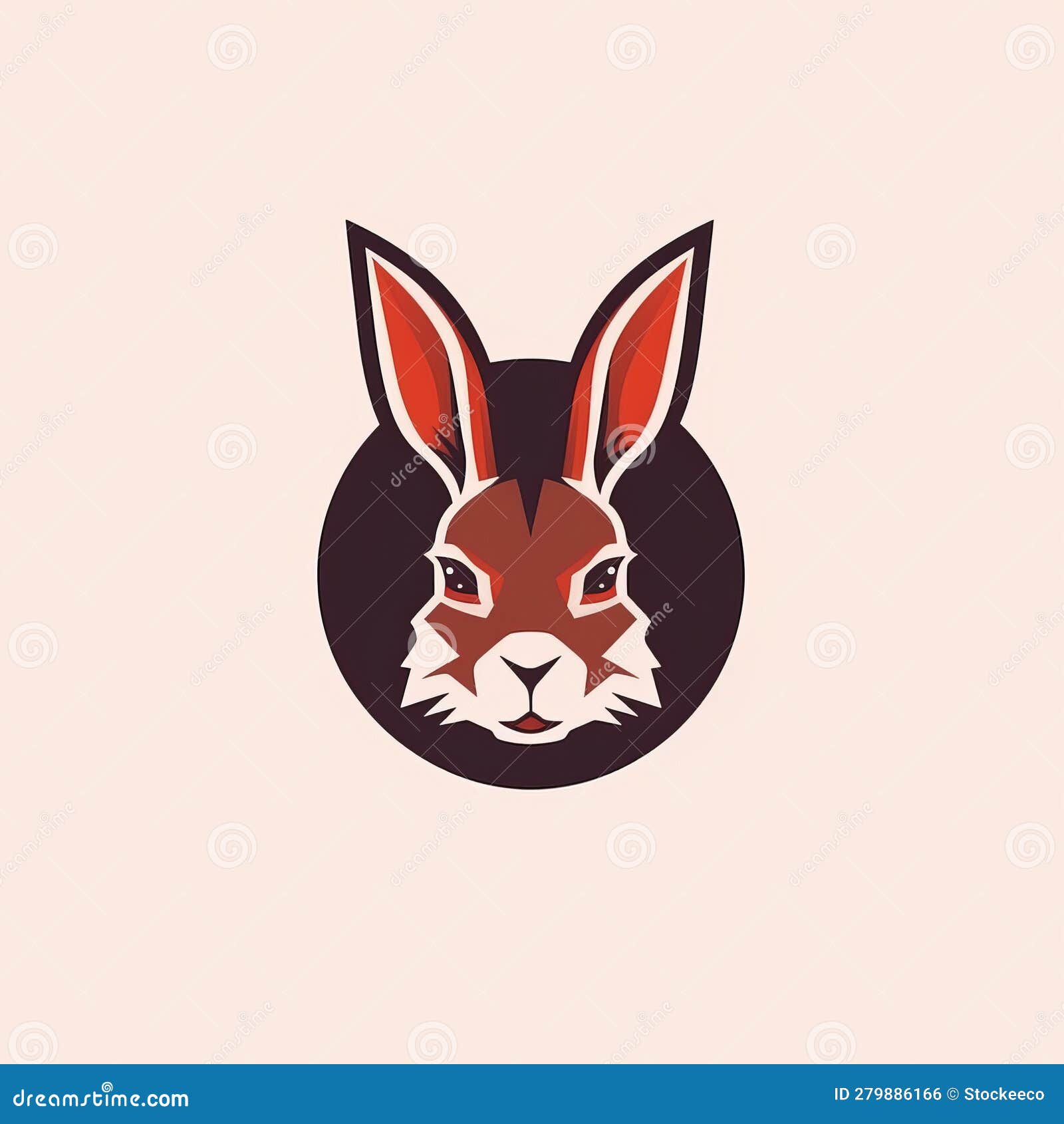 Simple Rabbit Head Logo Design Stock Photo - Image of brand, black ...
