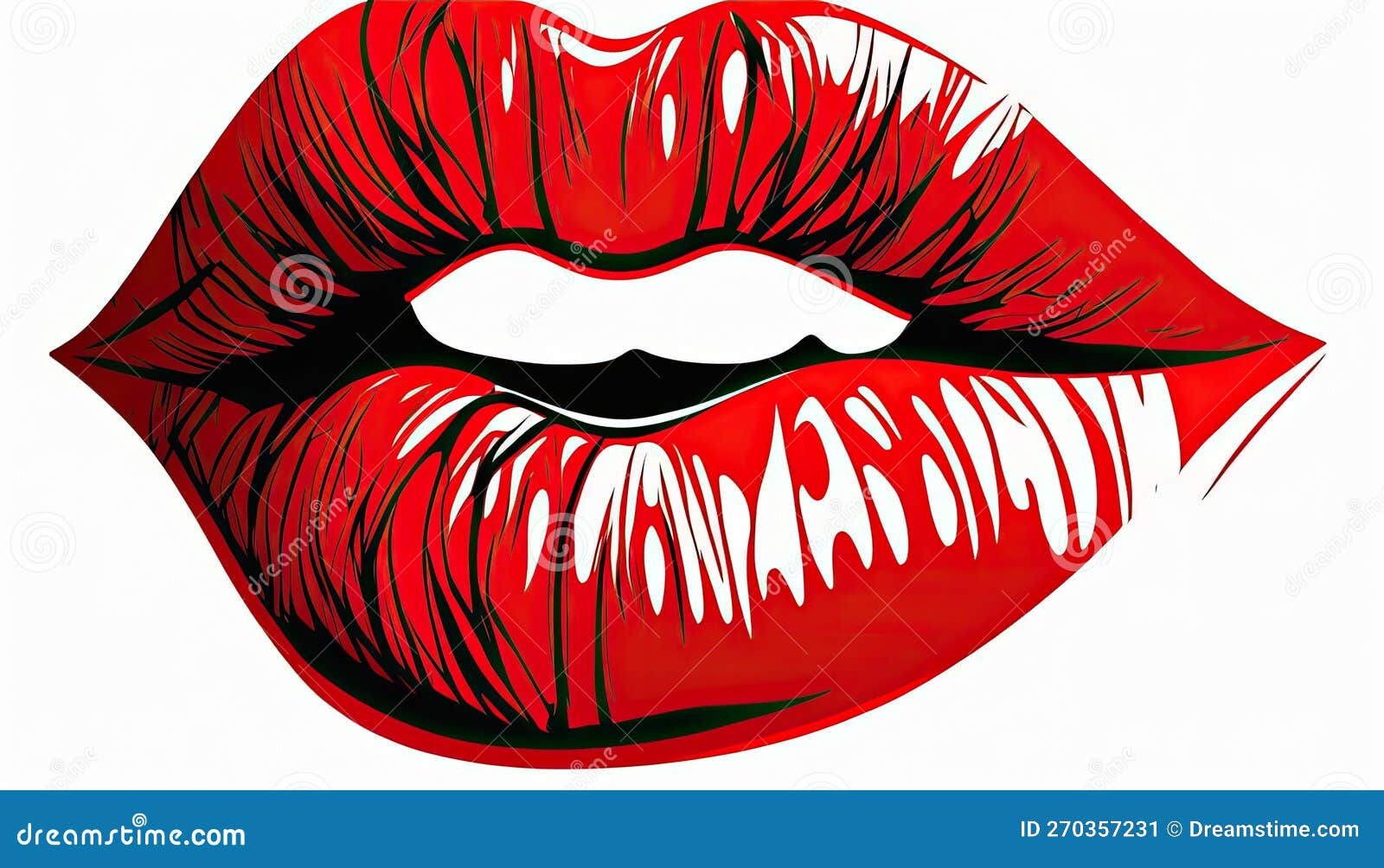 Pop Art Style Red Lips Vector Stock Illustration - Illustration of ...