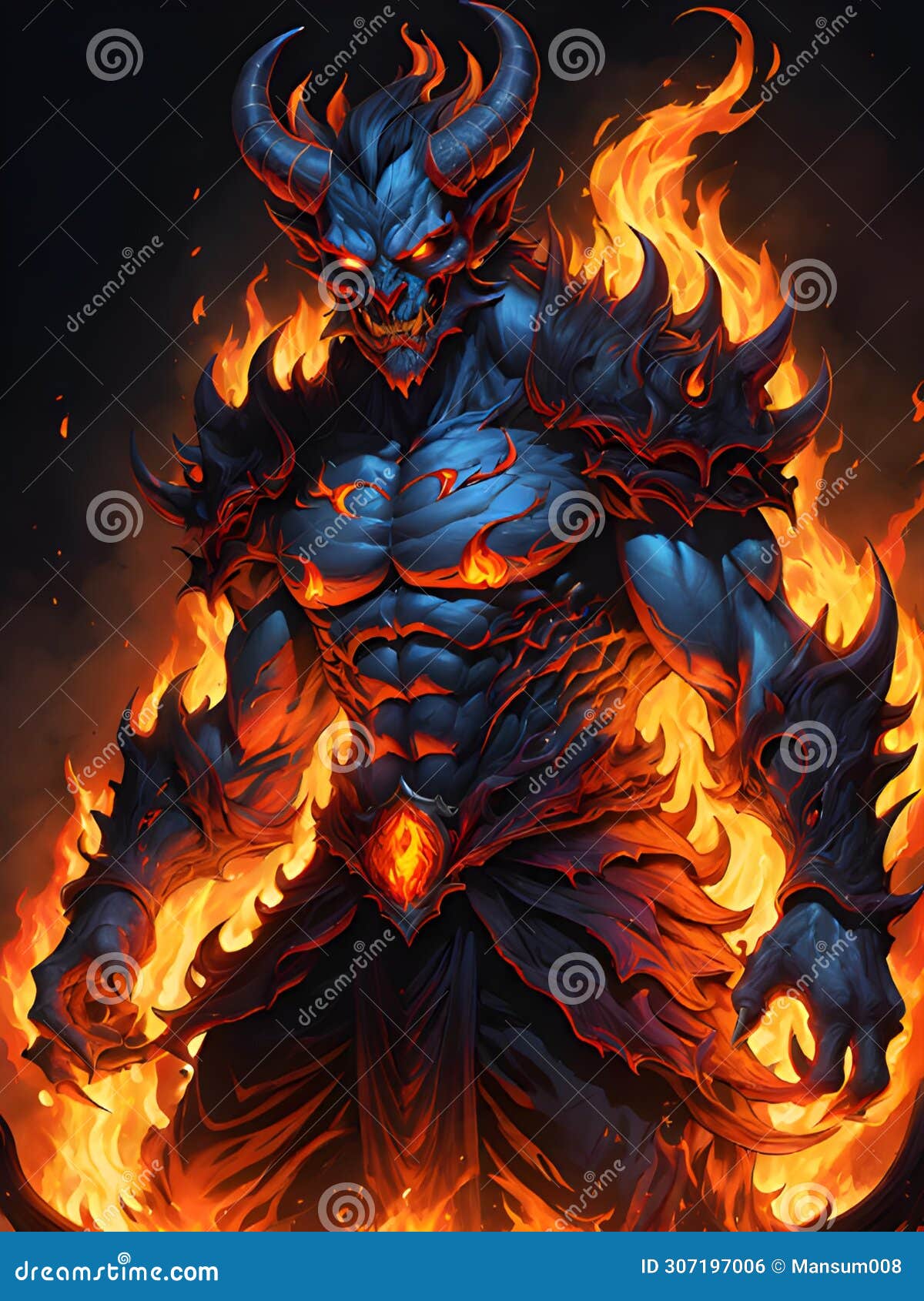 Graphic Design of Fire and Demon Stock Illustration - Illustration of ...
