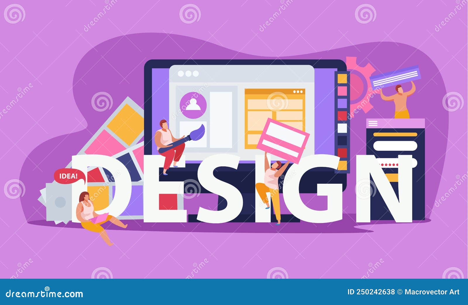 Graphic Design Flat Composition Stock Vector - Illustration of design ...