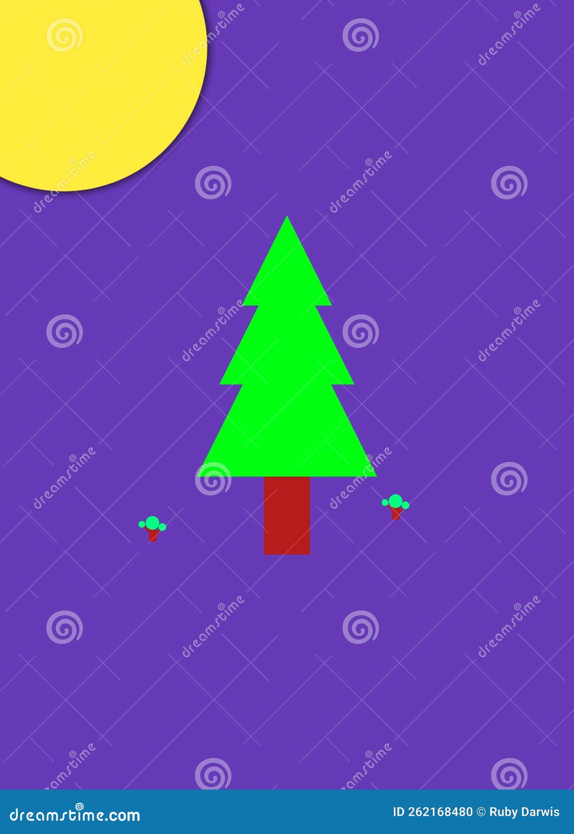 A Graphic Design in the Form of a Landscape in the Form of Pine Trees ...