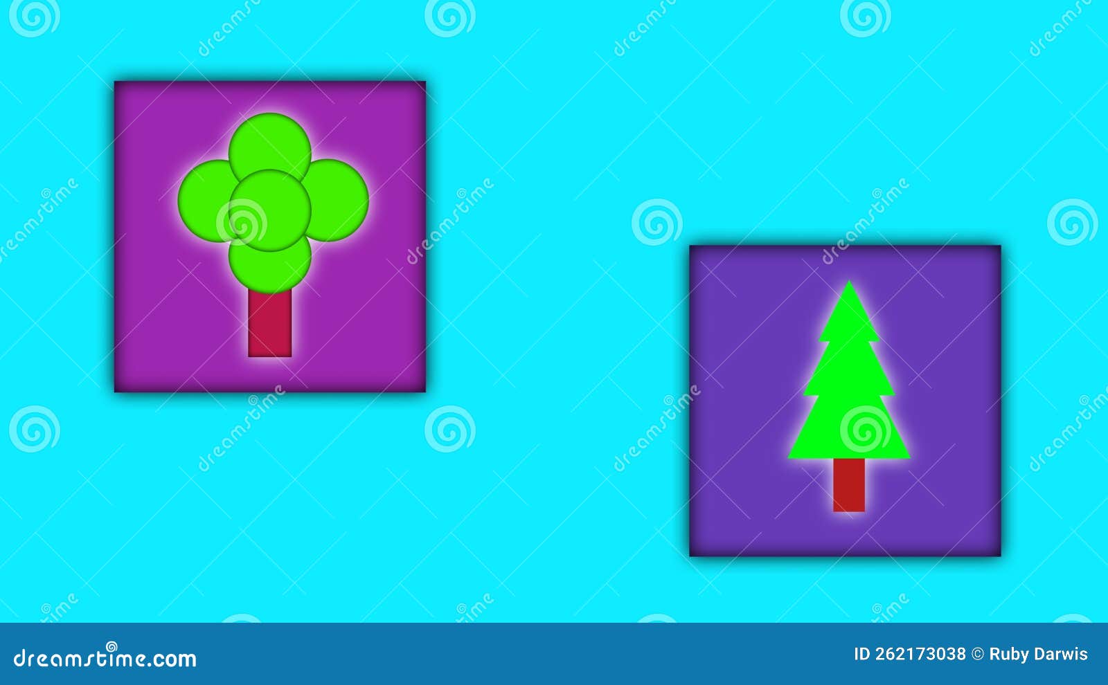 A Graphic Design in the Form of a Painting of Two Trees Stock ...