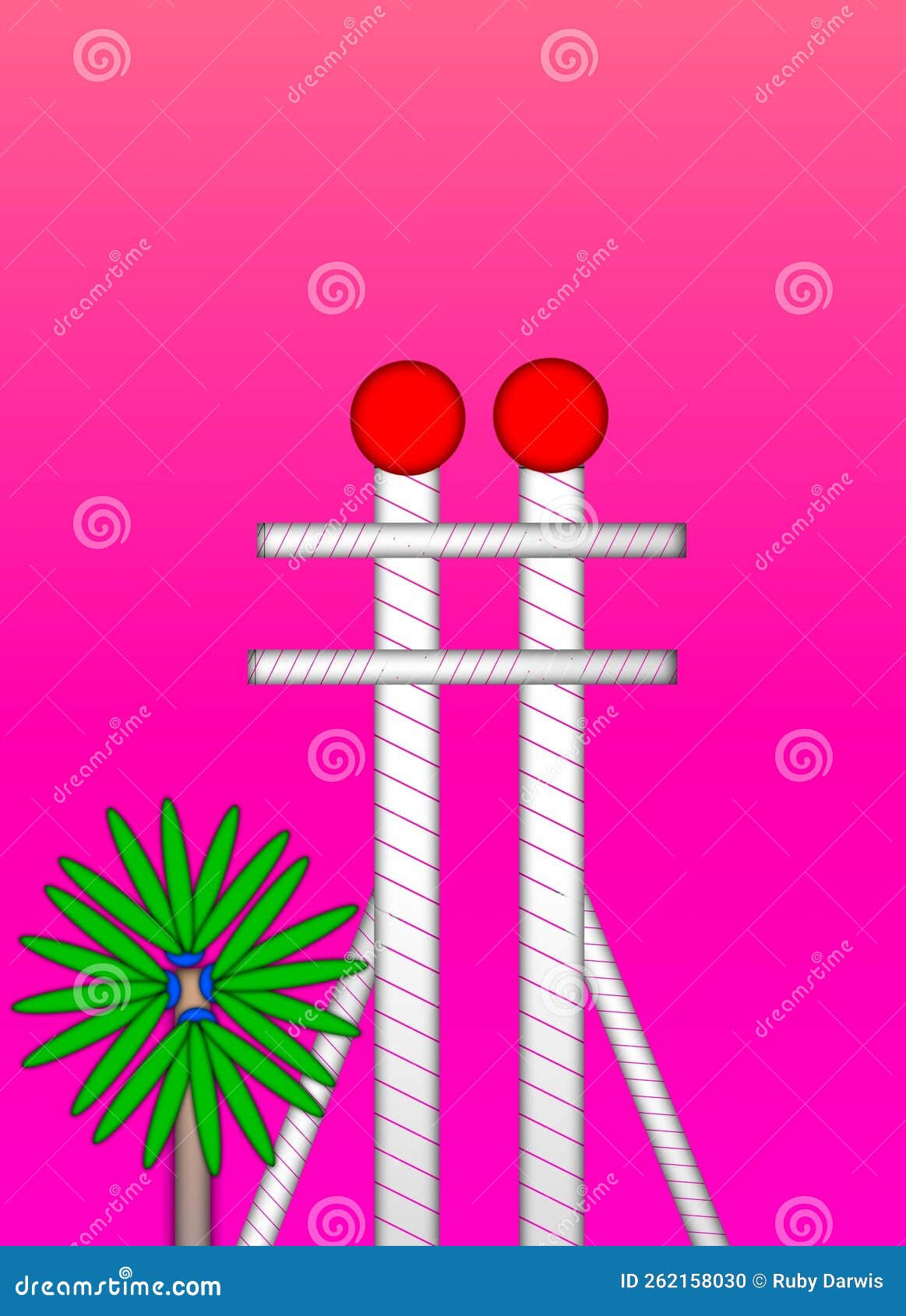 A Graphic Design in the Form of a Singal Pole Which Has a Red Light ...