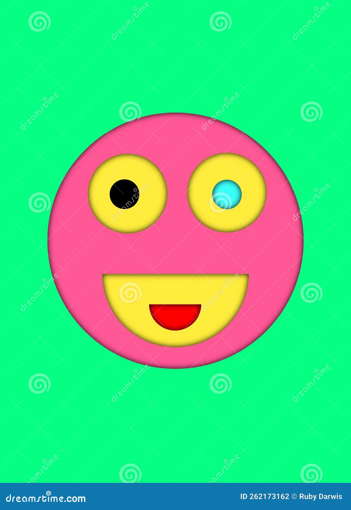 A Graphic Design in the Form of a Strange Face with Different Eyes ...