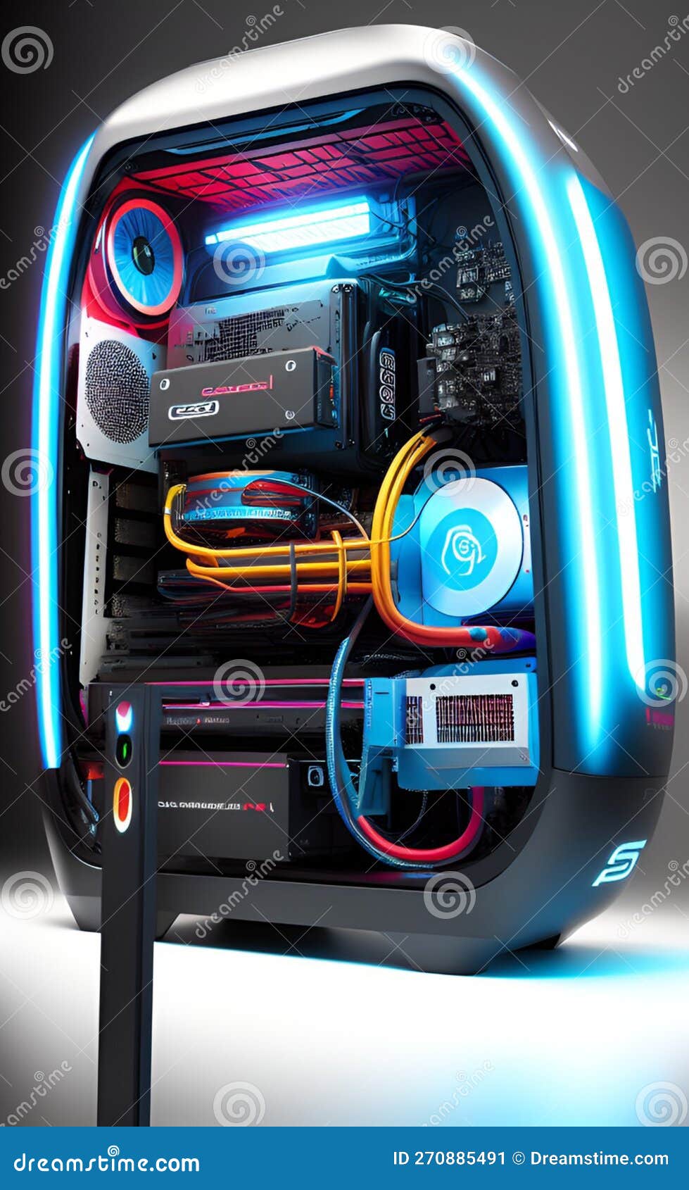 Graphic Design of Futuristic Supercomputer Stock Image - Image of wires ...