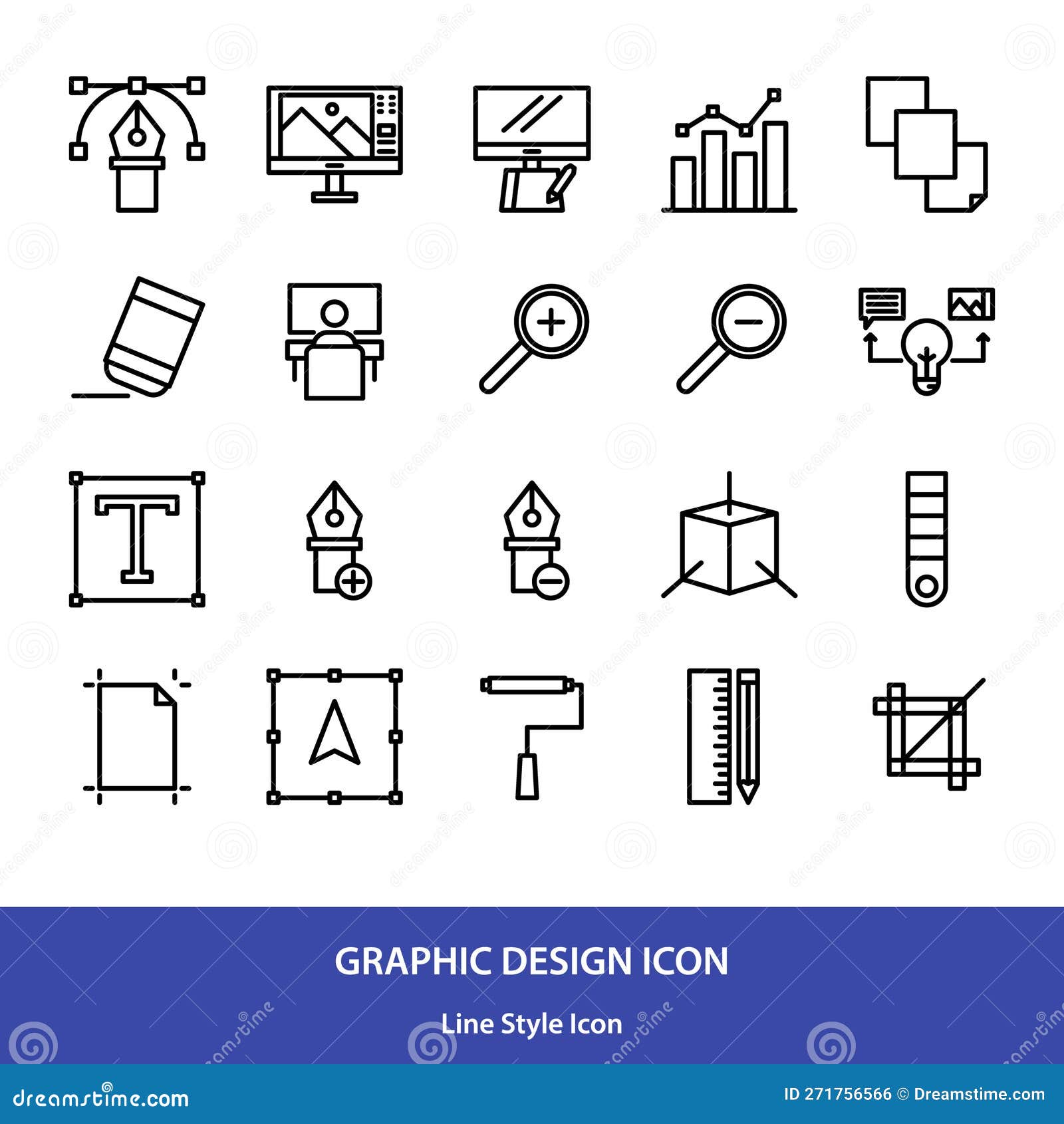Graphic Design Icon Pack in Outline Style Vector Design Stock Vector ...