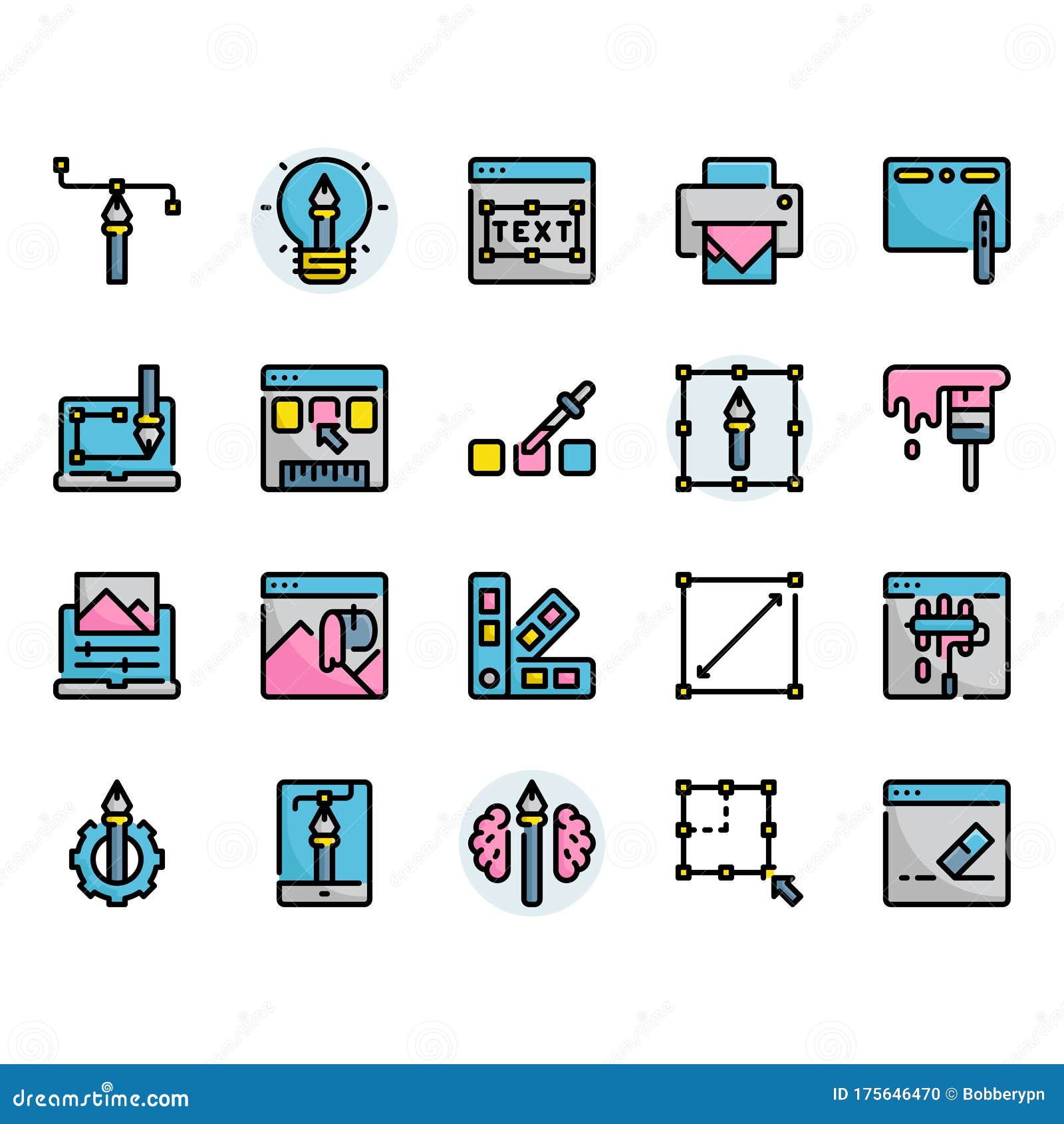 Graphic Design Icon and Symbol Set Stock Vector - Illustration of data ...