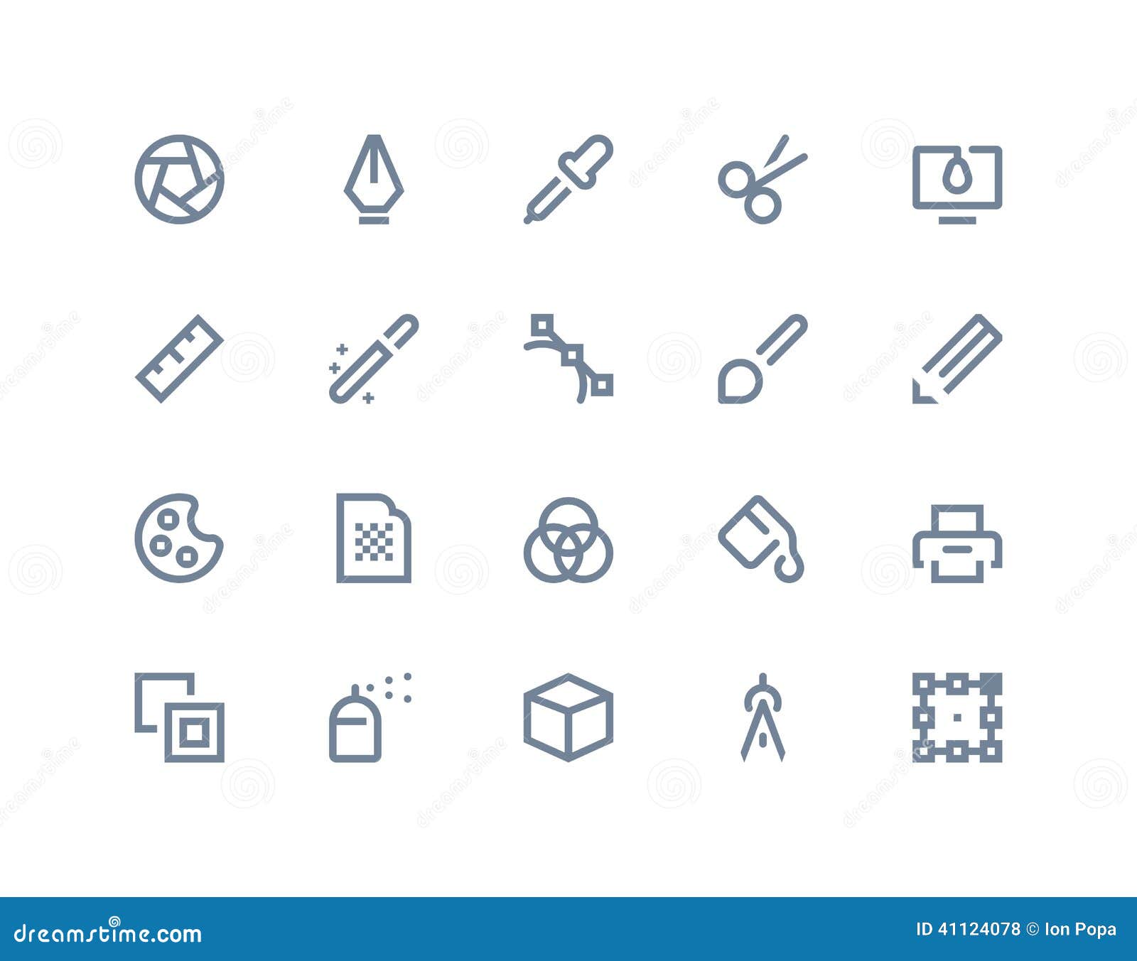 Graphic Design Icons. Line Series Stock Vector - Illustration of marks ...