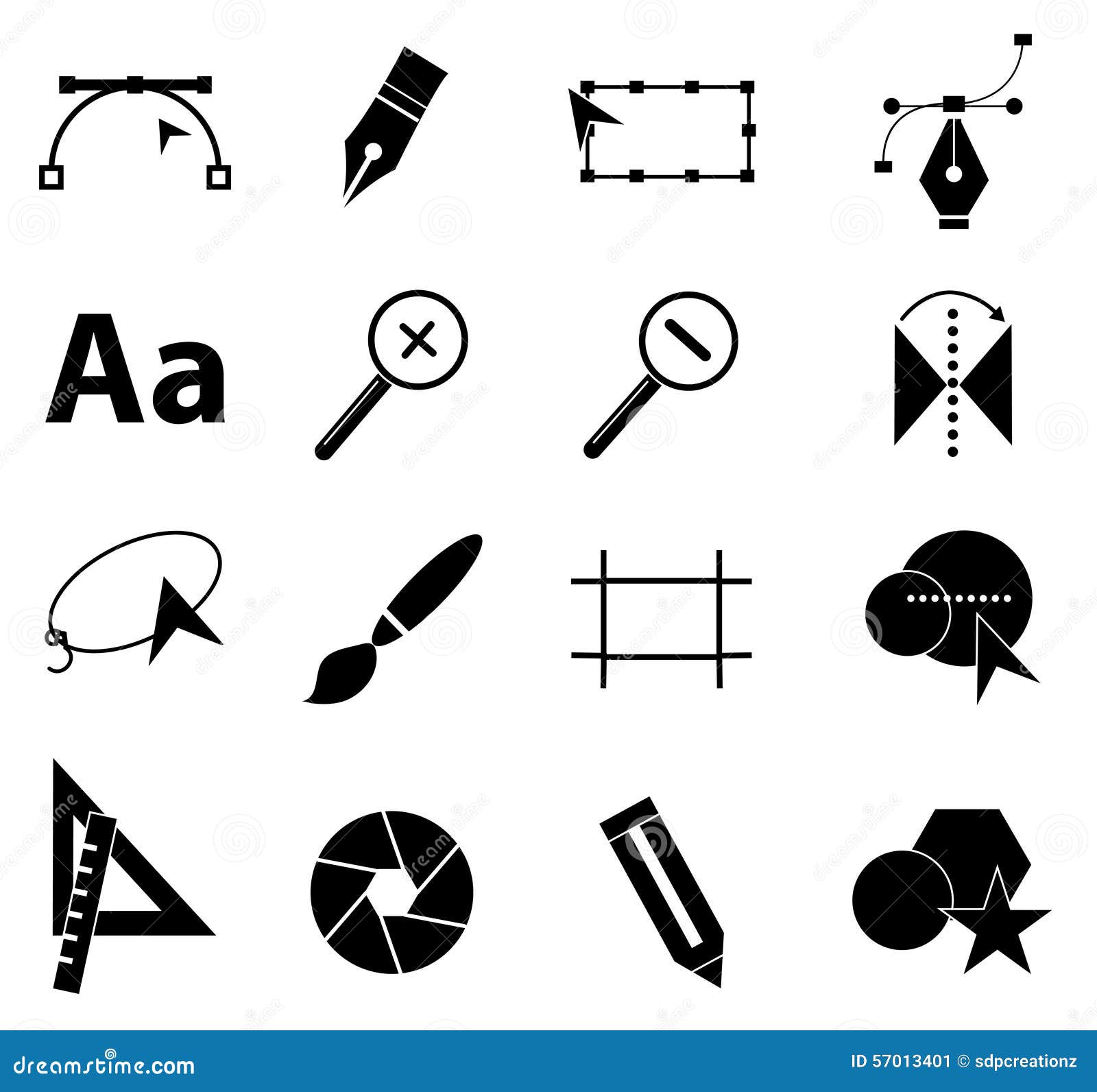 Graphic design icons set stock vector. Illustration of paper - 57013401