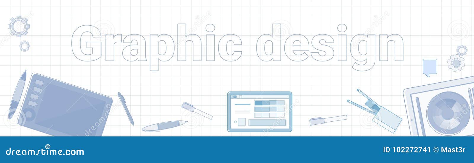 Graphic Design Idea Word on Squared Background Horizontal Banner Stock ...