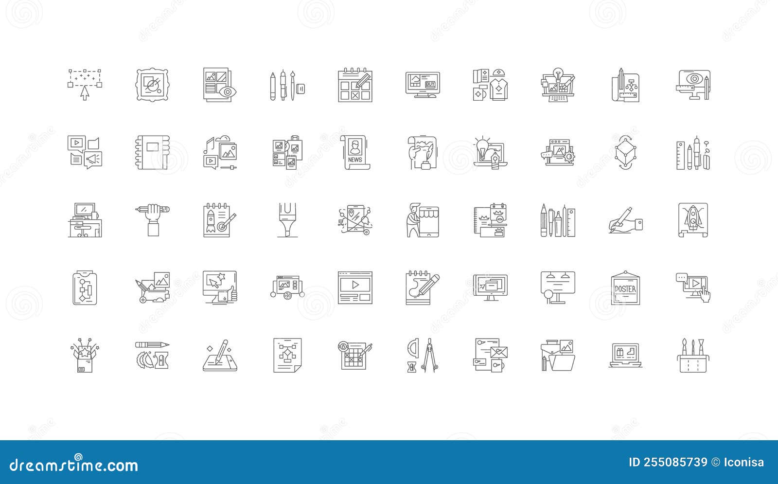 Graphic Design Ideas, Linear Icons, Line Signs Set, Vector Collection ...