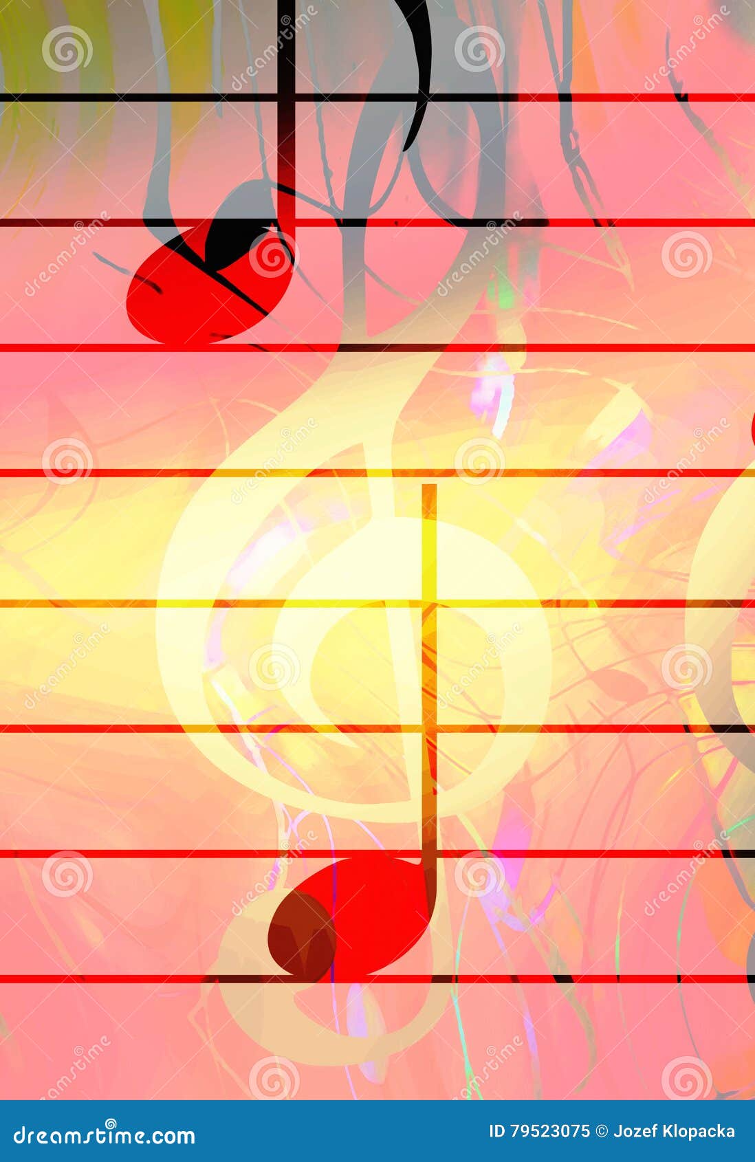 Graphic Design Illustration of Notes and Note Lines, Music Concept ...