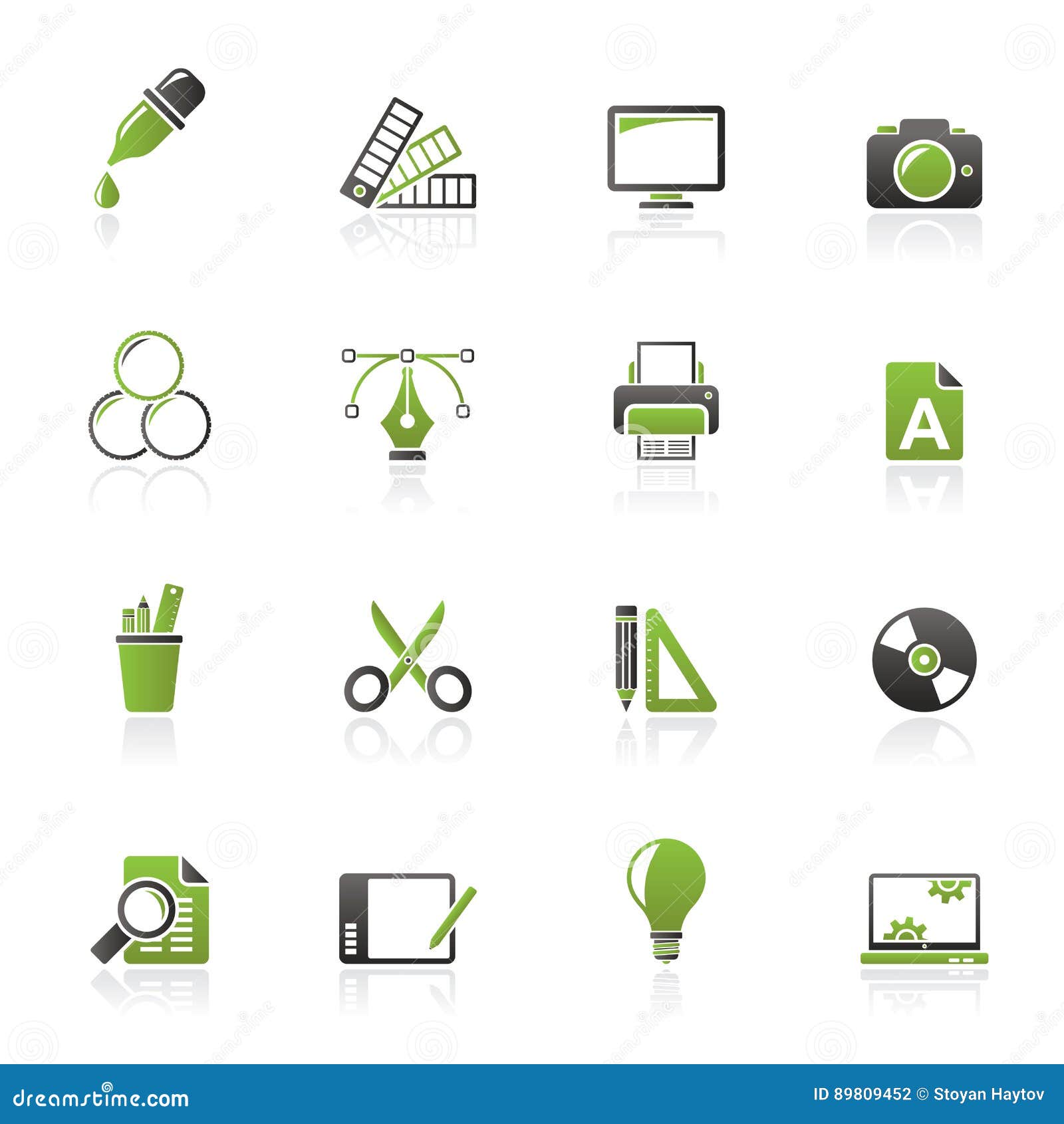 Graphic Design Industry Icons Stock Vector - Illustration of screen ...