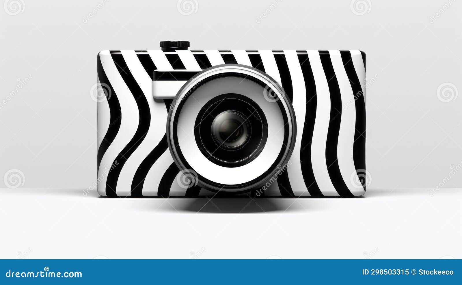 Graphic Design-inspired Zebra Camera on Grey Background Stock ...