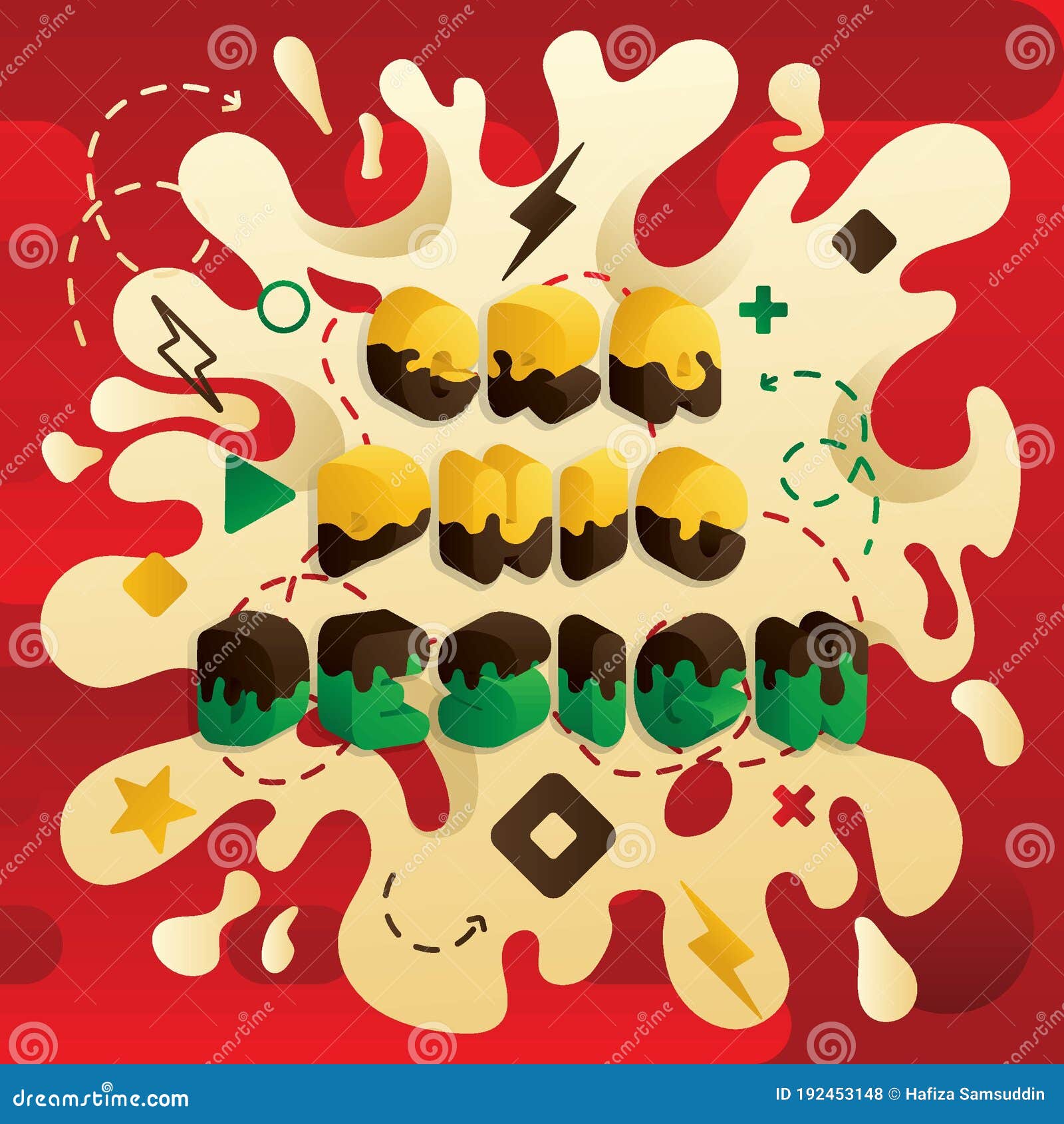 Graphic Design Lettering Design. Vector Illustration Decorative Design ...