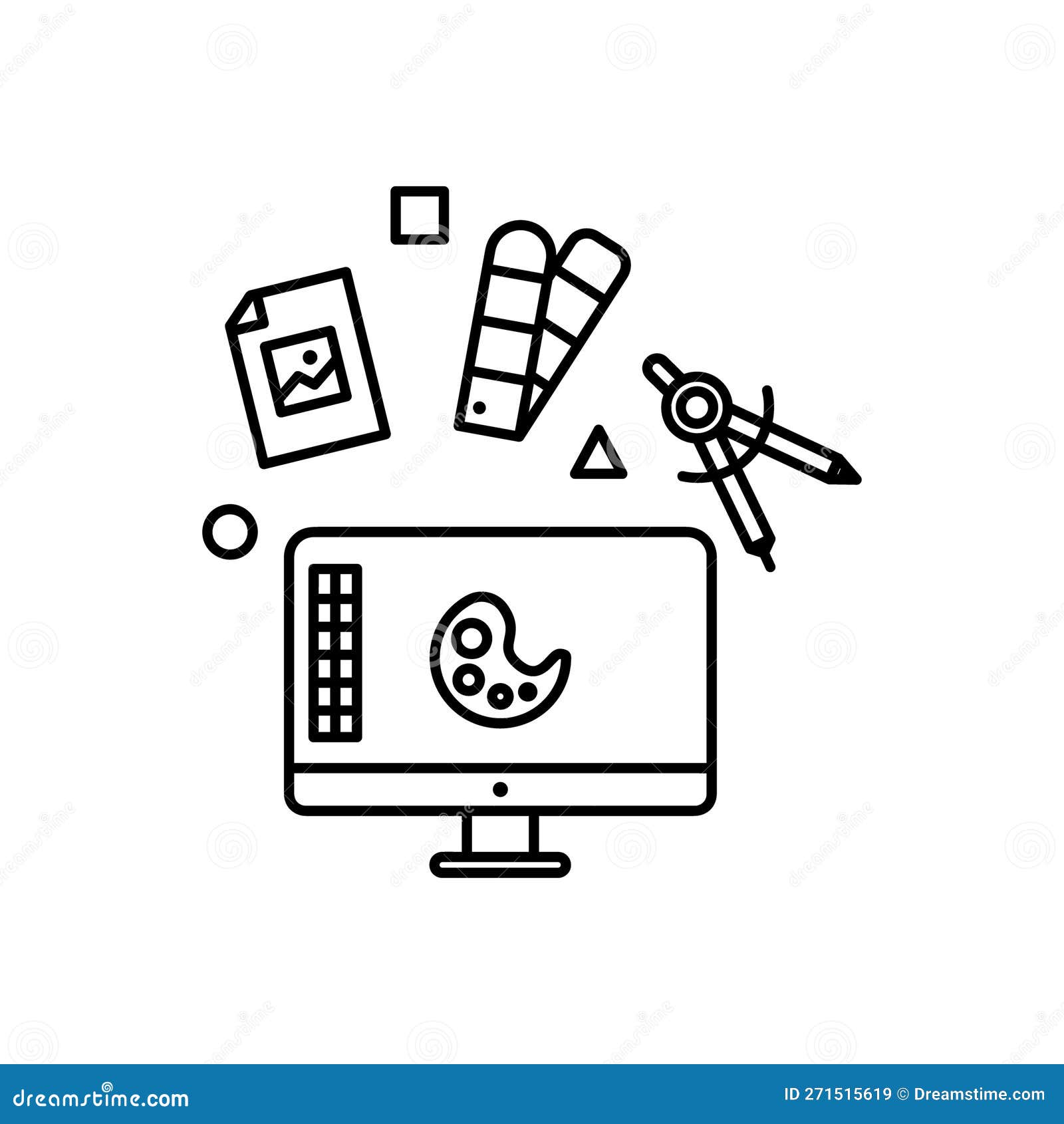 Graphic Design Line Art Design Illustration Stock Vector - Illustration ...