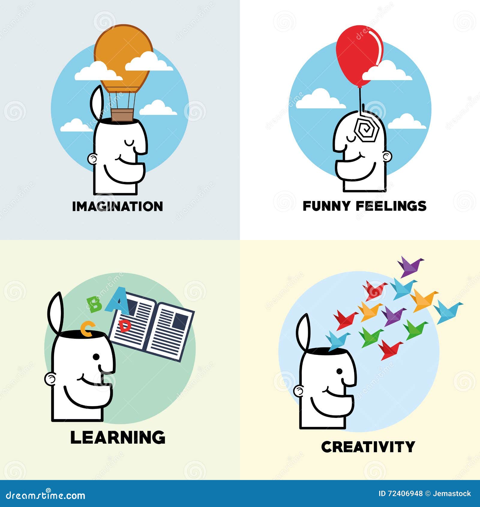 Graphic Design of Mind and Thinking , Vector Illustration Stock Vector ...