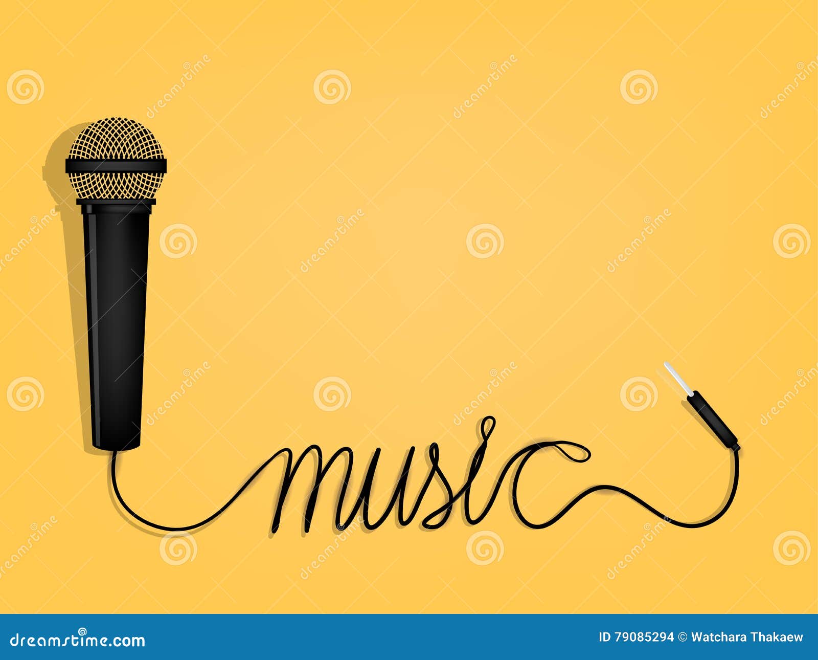 Graphic Design of Music,microphone`s Wire As Music Alphabet Form Stock ...