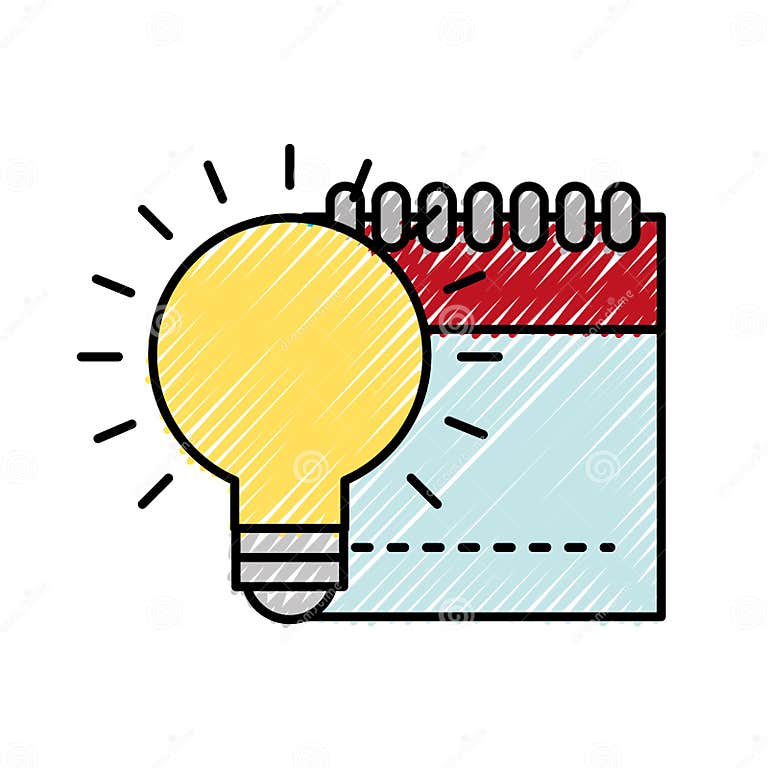 Graphic Design Notepad and Bulb Idea Creativity Stock Illustration ...