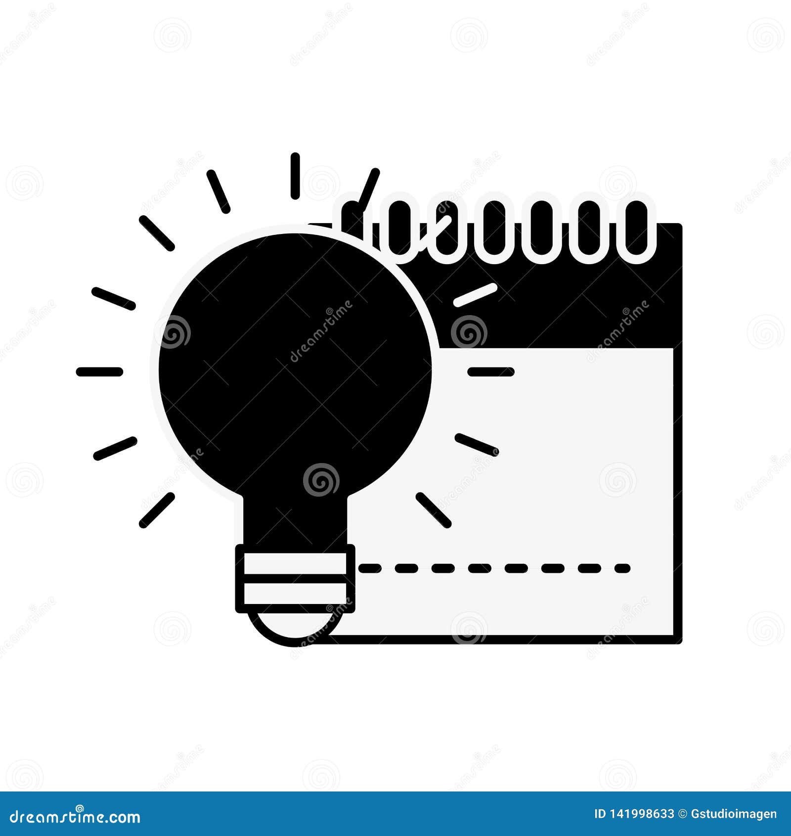Graphic Design Notepad and Bulb Idea Creativity Stock Vector ...