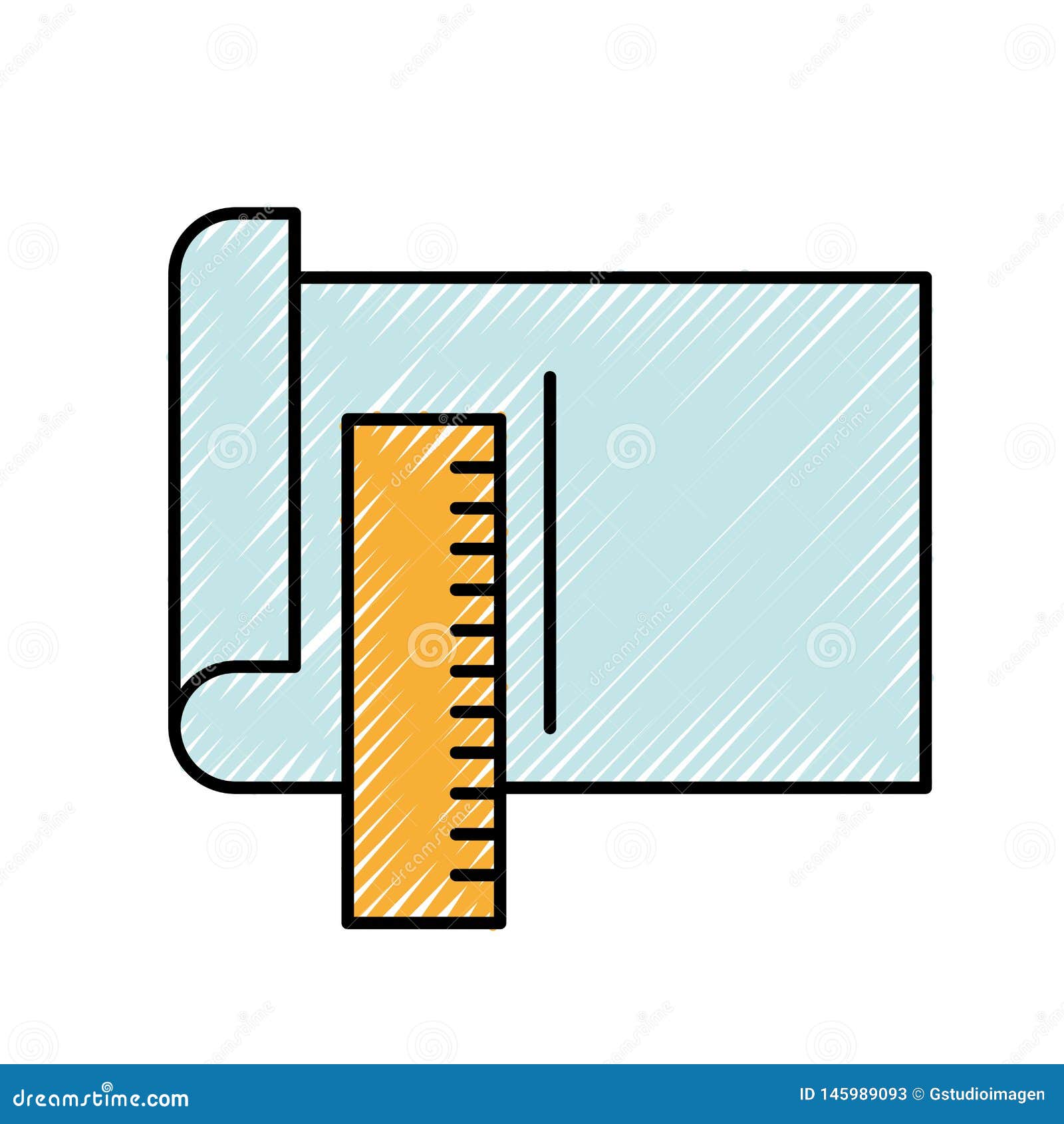 Graphic Design Paper Ruler Work Stock Illustration - Illustration of ...