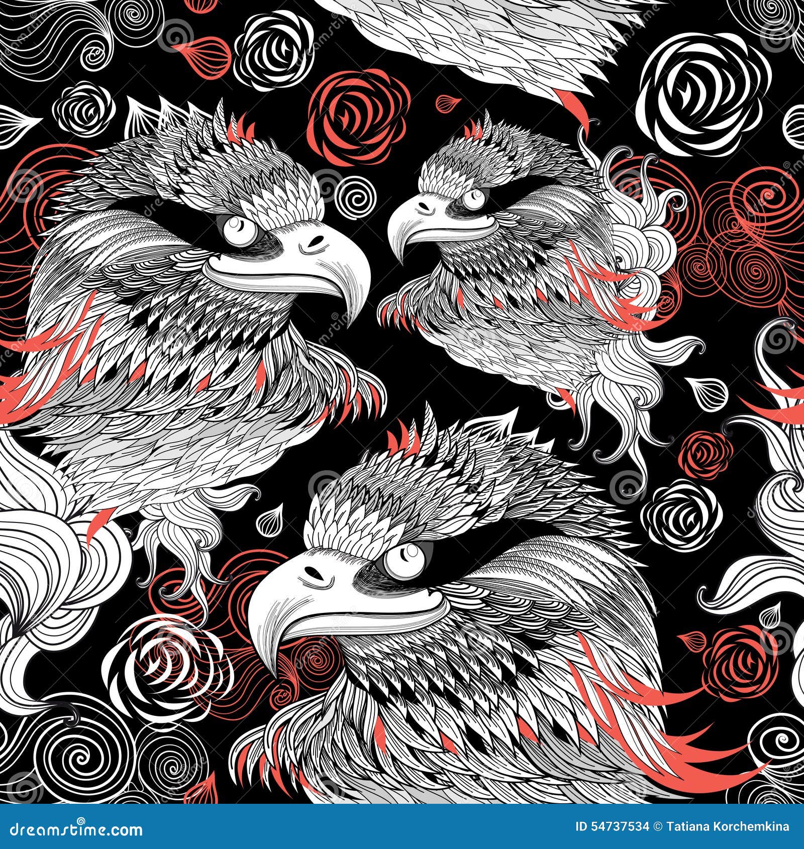 Graphic Design Portraits of Eagles Stock Vector - Illustration of ...