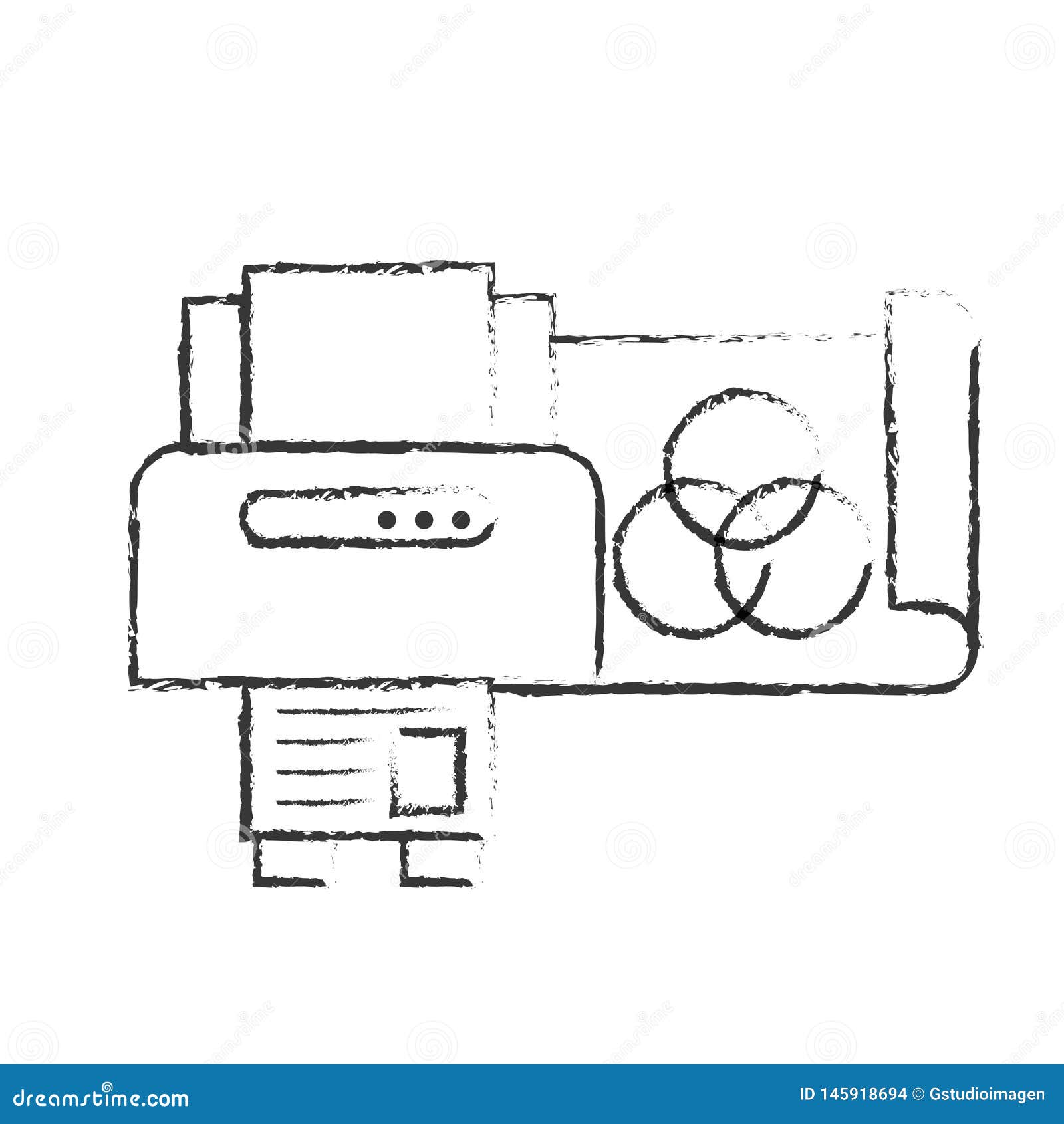 Graphic Design Printer Copy Paper Stock Illustration - Illustration of ...