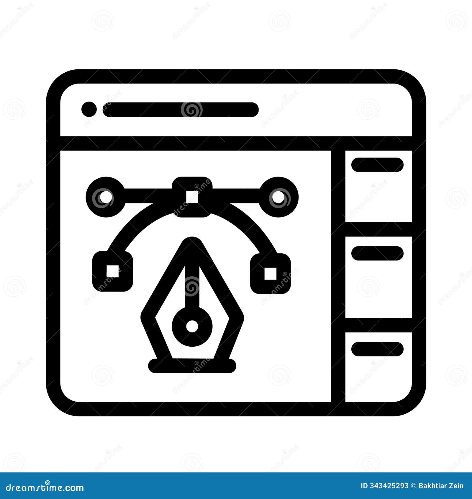 Graphic Design Software Icon Line Stroke Symbol of Interface for ...