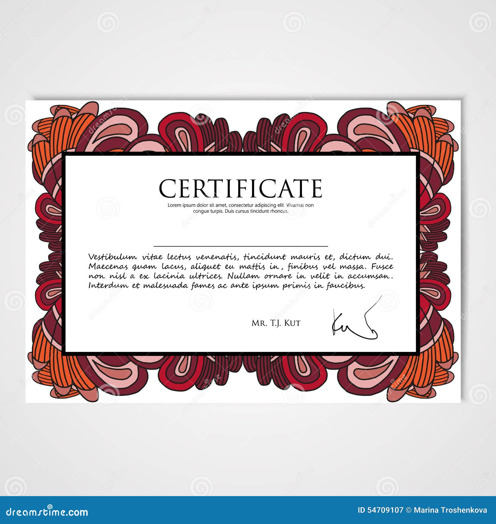 Graphic Design Template Document with Hand Drawn Stock Vector ...