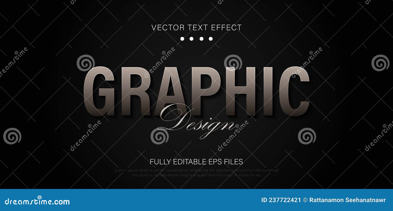 Graphic Design Text Vector Effect. Graphic 3d Text Style Effect ...