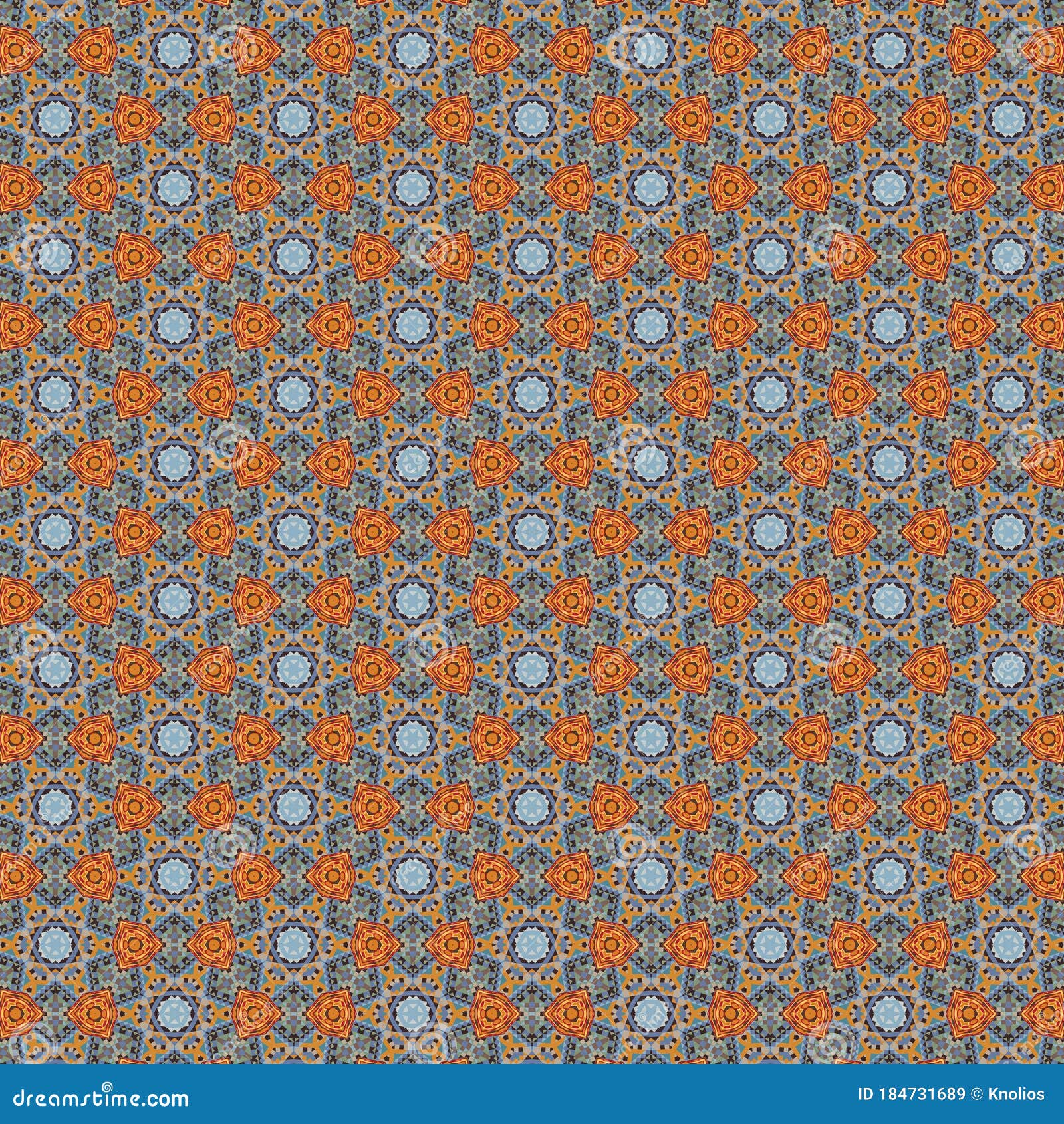 Mosaic Geometric Pattern in Repeat. Fabric Print. Seamless Background ...