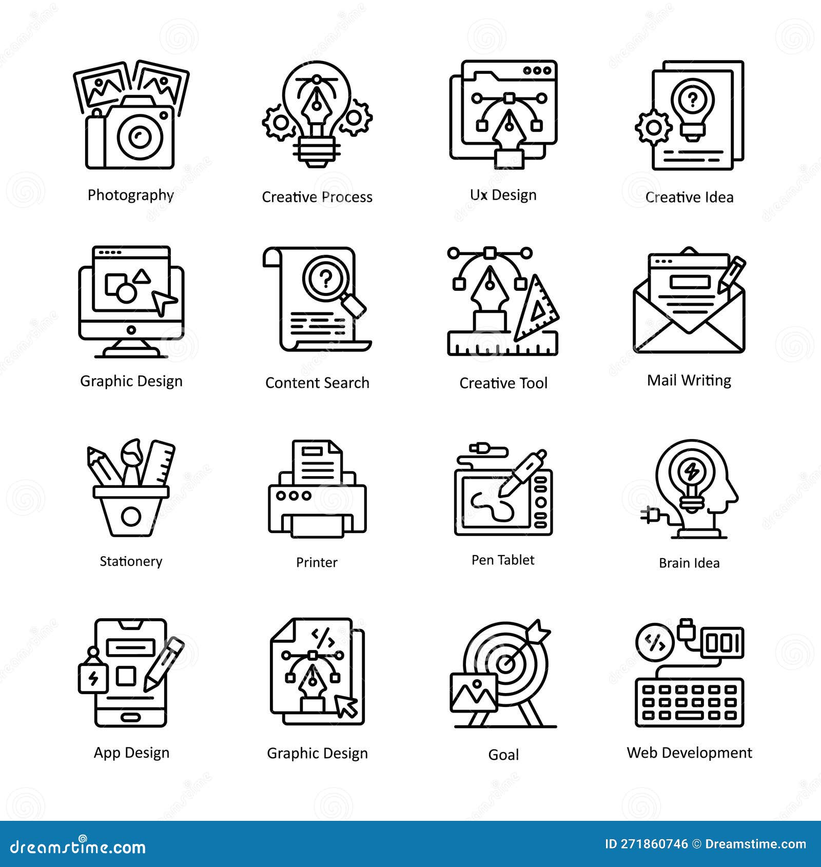 Graphic Design Vector Outline Icon Design Illustration. Graphic Design ...