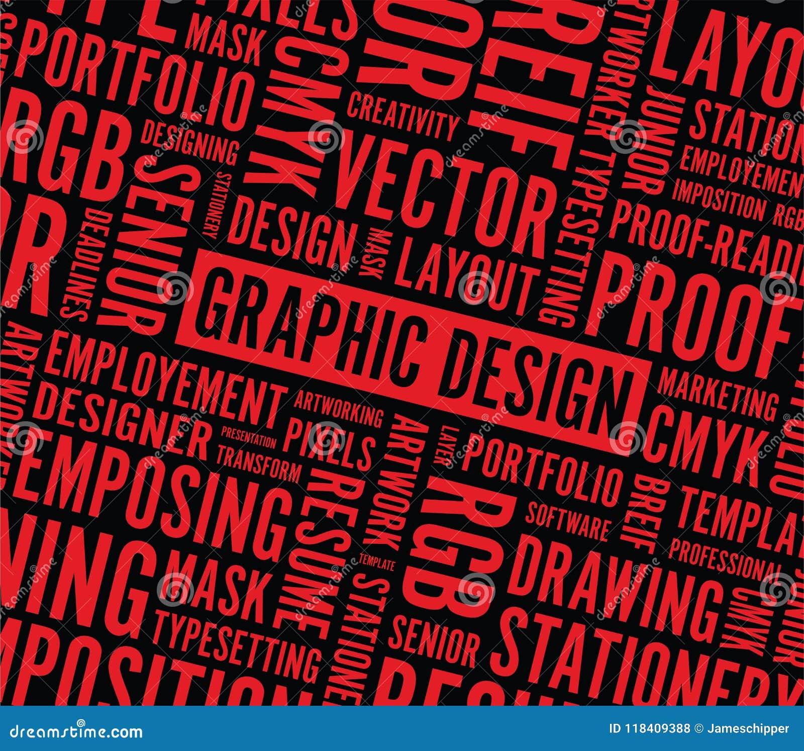 Graphic Design Word Background Stock Vector - Illustration of jumbled ...