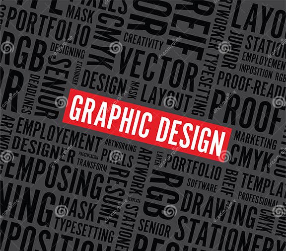 Graphic Design Word Background Stock Vector - Illustration of cloud ...