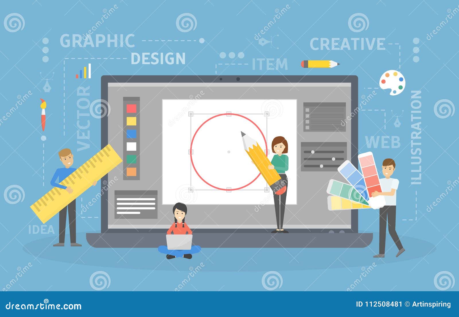 Graphic design work. stock vector. Illustration of design - 112508481
