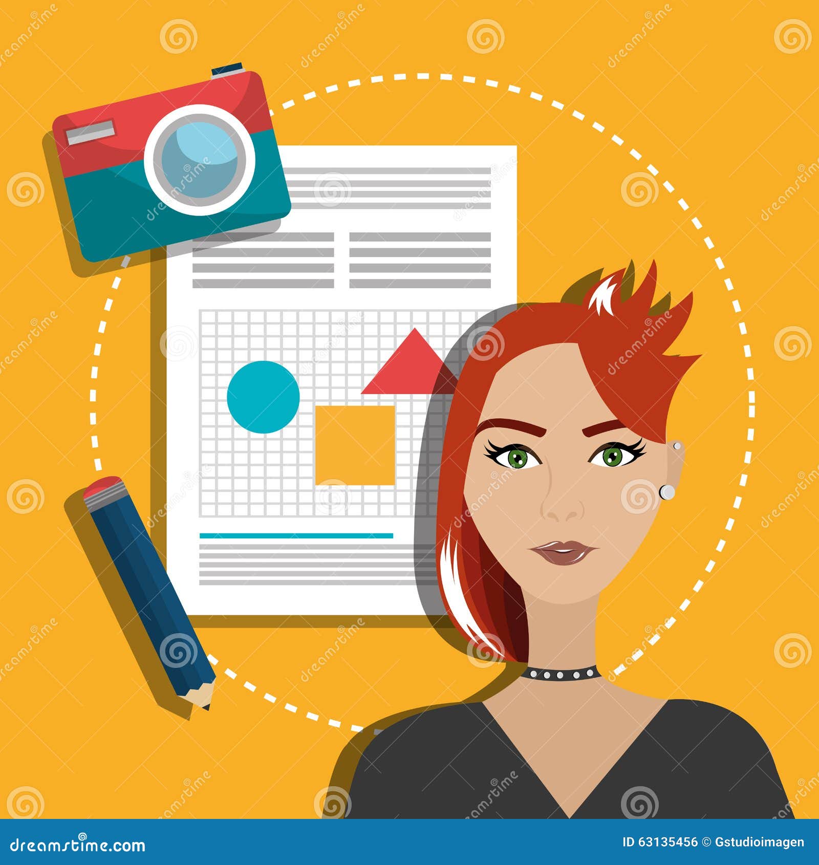 Graphic Design Work Occupation, Stock Illustration - Illustration of ...