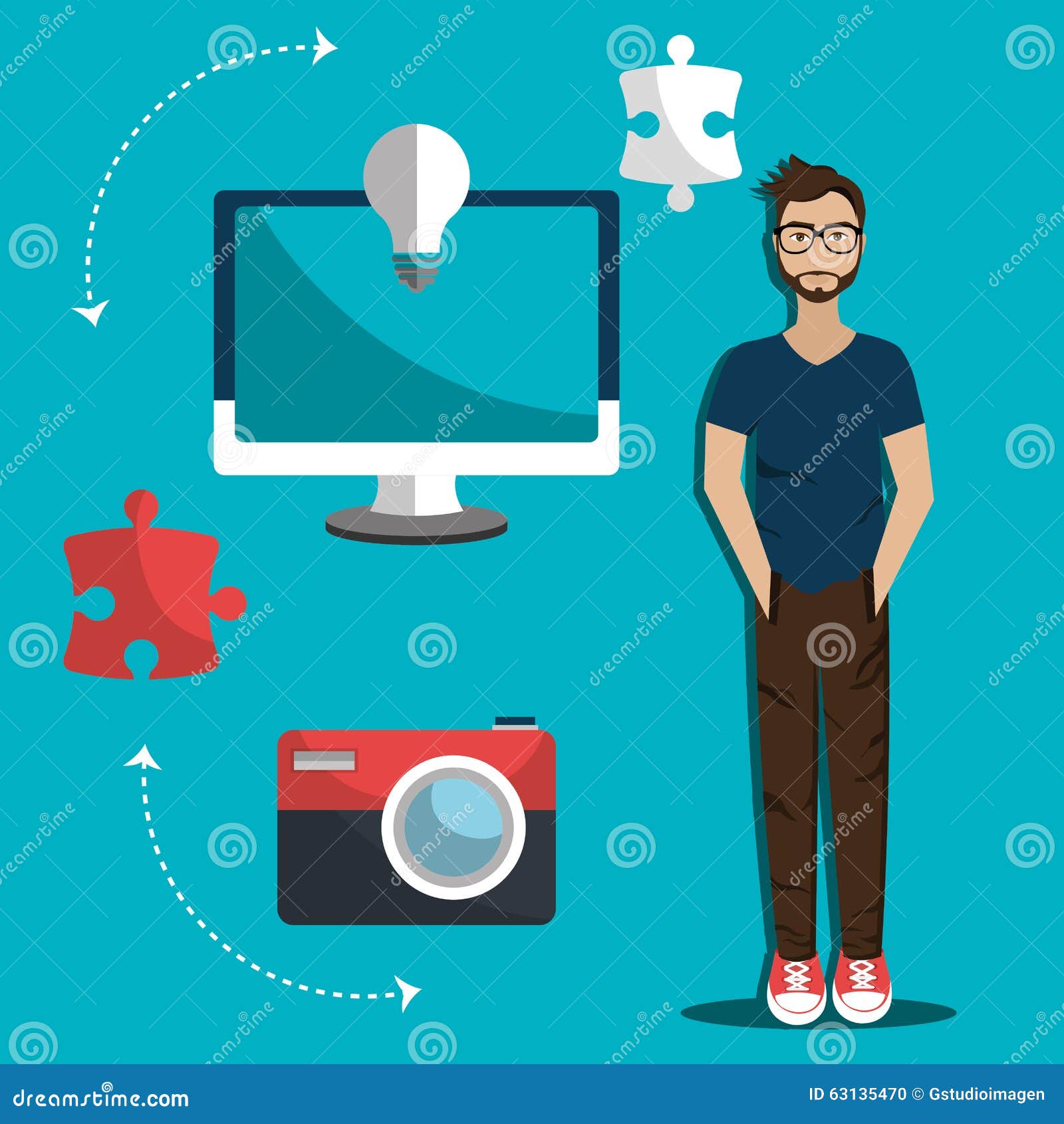 Graphic Design Work Occupation, Stock Illustration - Illustration of ...