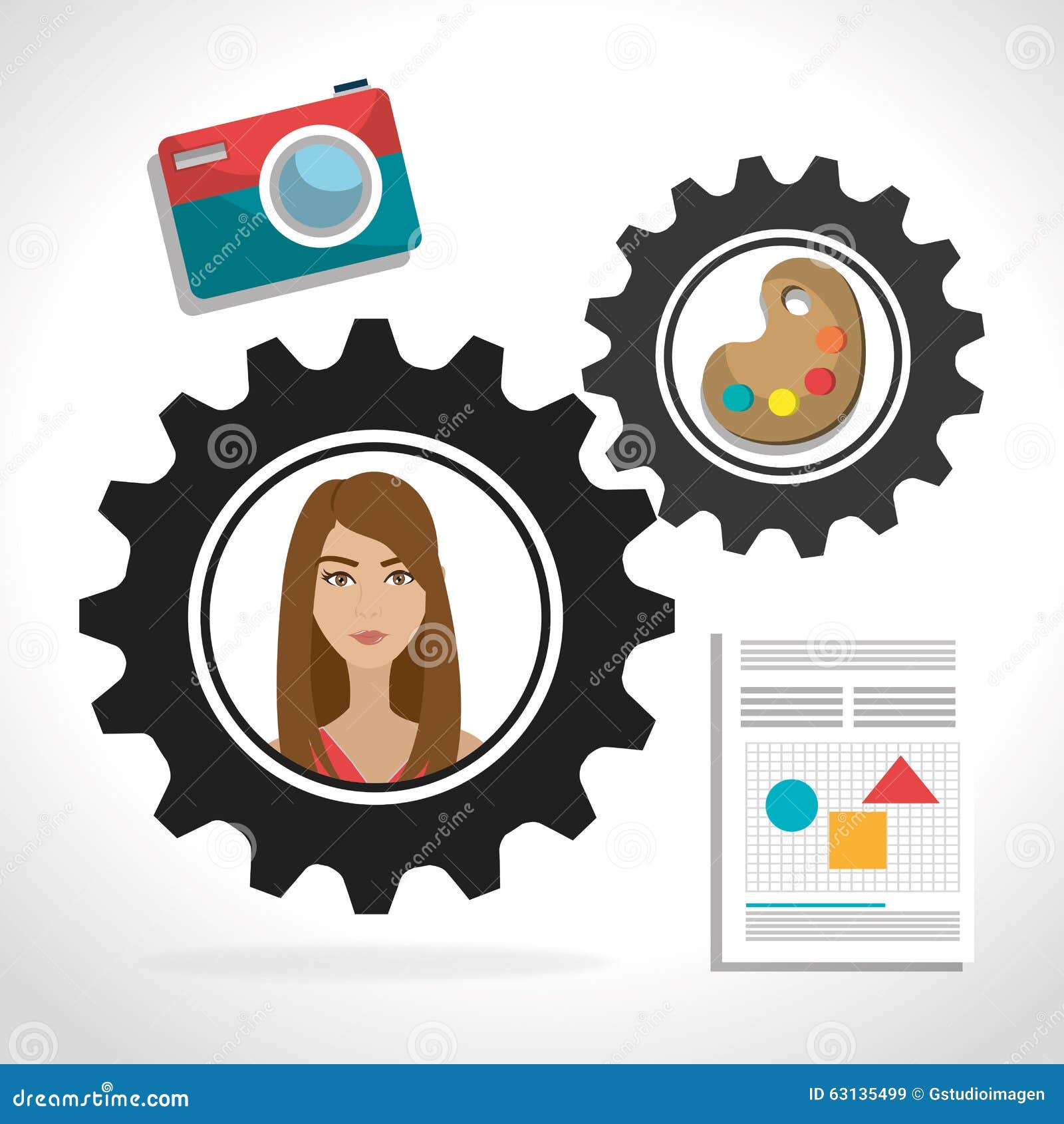 Graphic Design Work Occupation, Stock Illustration - Illustration of ...