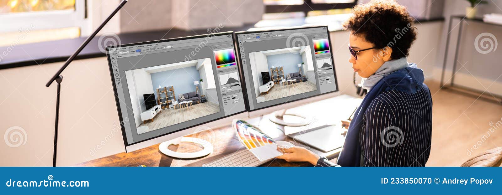 Graphic Designer Artist Working Stock Photo - Image of computer ...