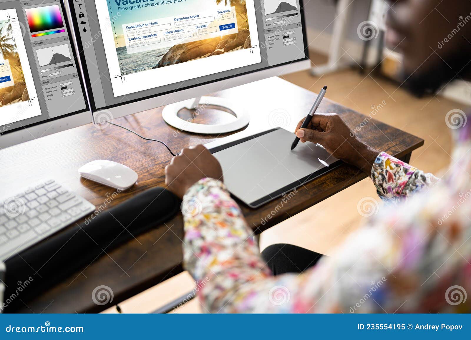 Graphic Designer Artist Working Stock Image - Image of office, blank ...