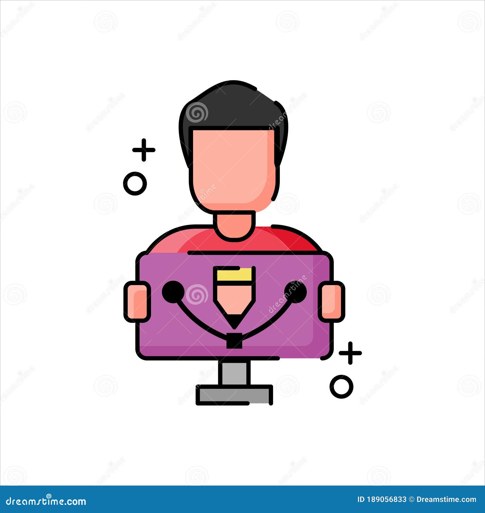 Graphic Designer Avatar with Flat Design Style Stock Vector ...