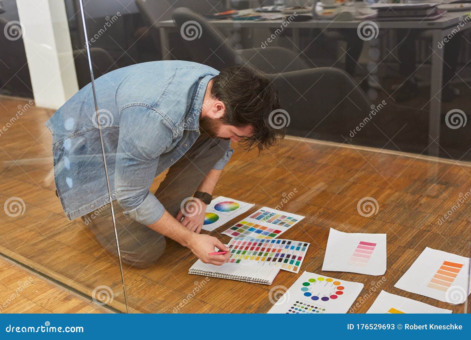 Graphic Designer Checking Color Samples Stock Image - Image of color ...