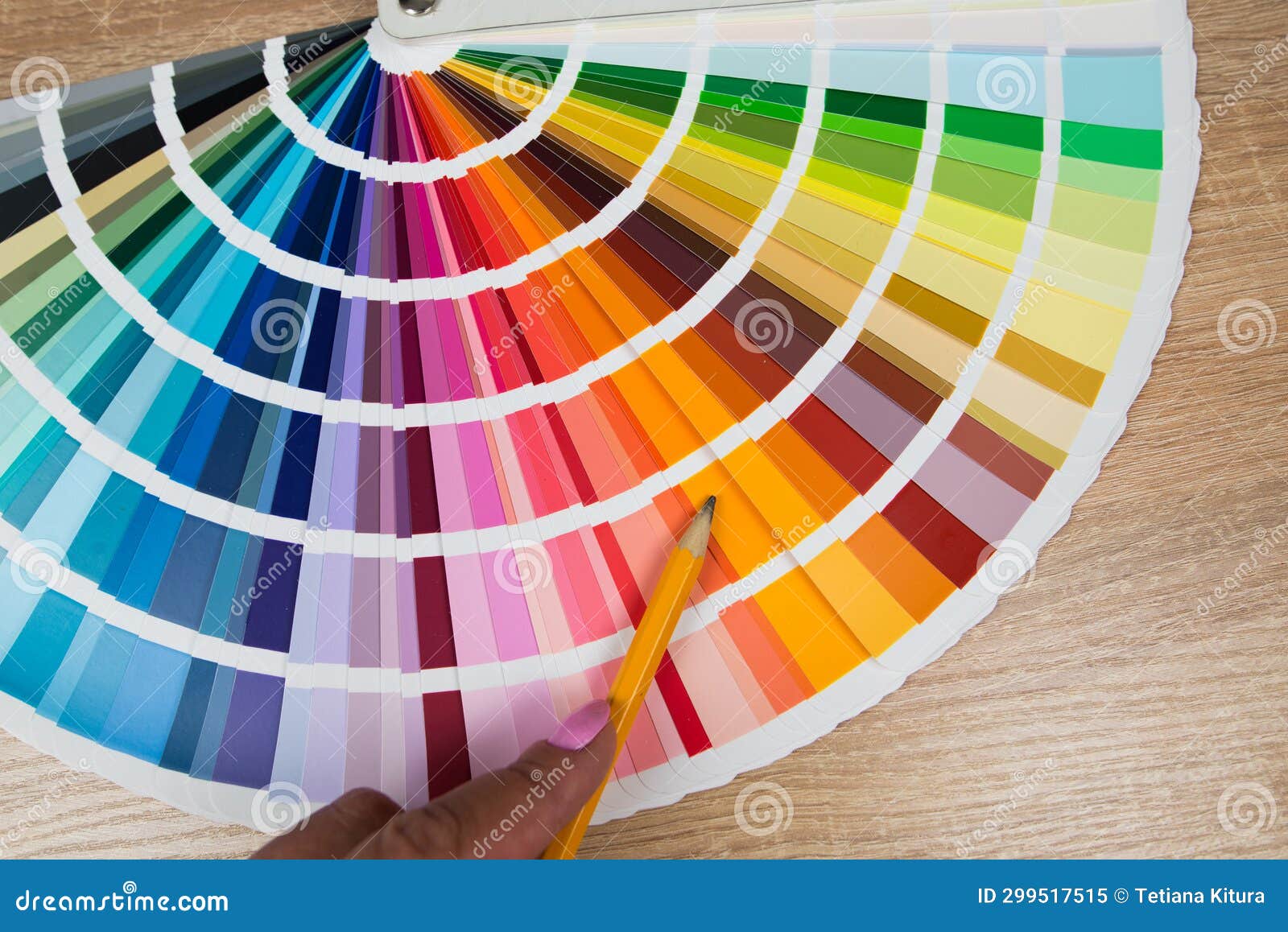 Graphic Designer Choosing Color from Sampler Stock Image - Image of ...