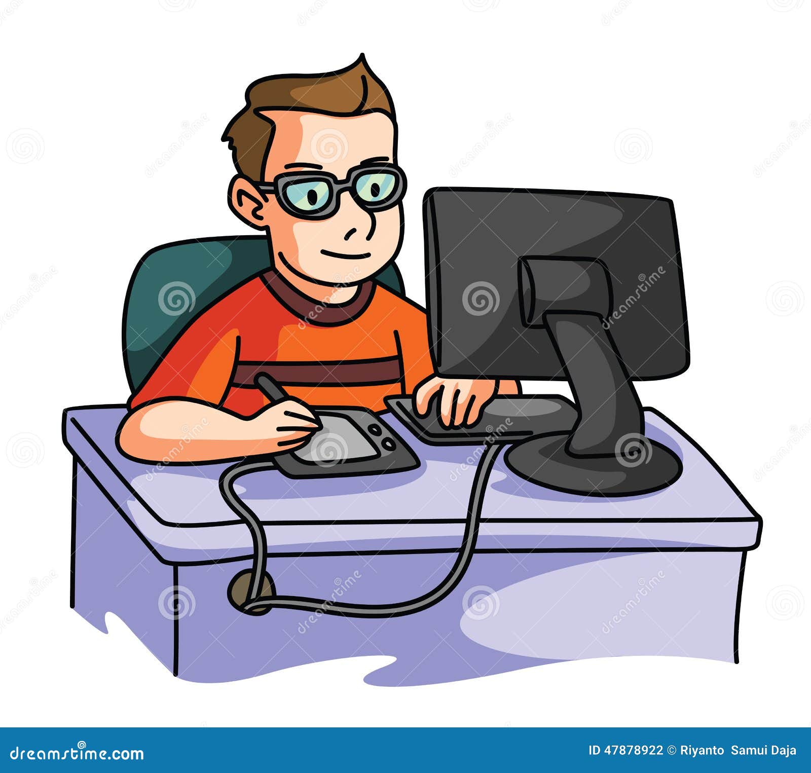 Graphic designer computer stock vector. Illustration of digital - 47878922