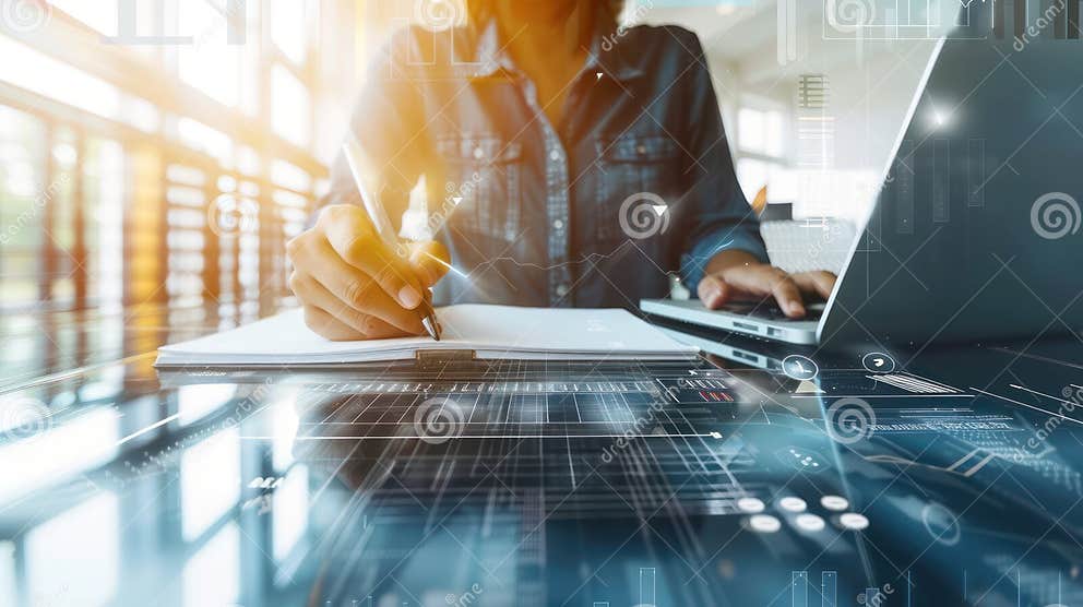 Graphic Designer Creating an Abstract Visualization of Benchmarking ...