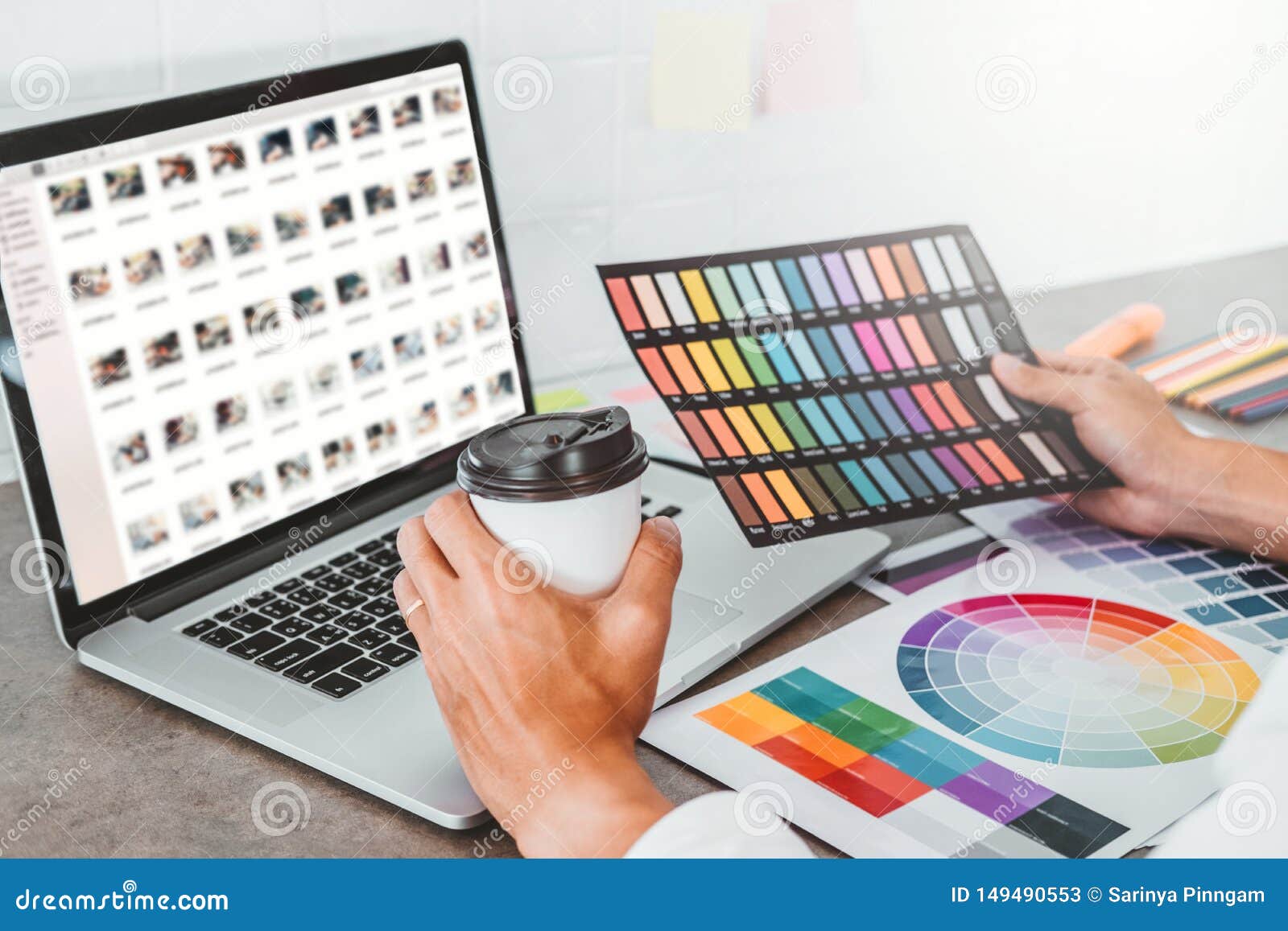 Graphic Designer Creative Planning and Thinking of Ideas for Success ...