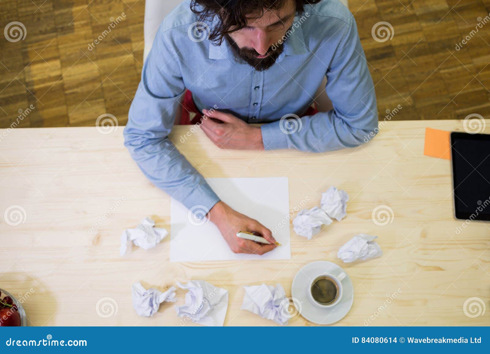 Graphic Designer Crumpling Paper at His Desk Stock Photo - Image of ...