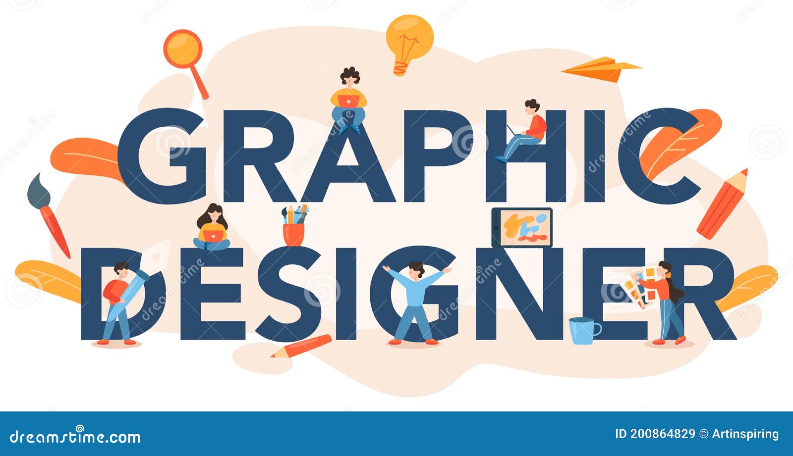 Graphic Designer or Digital Illustrator Typographic Header. Picture ...
