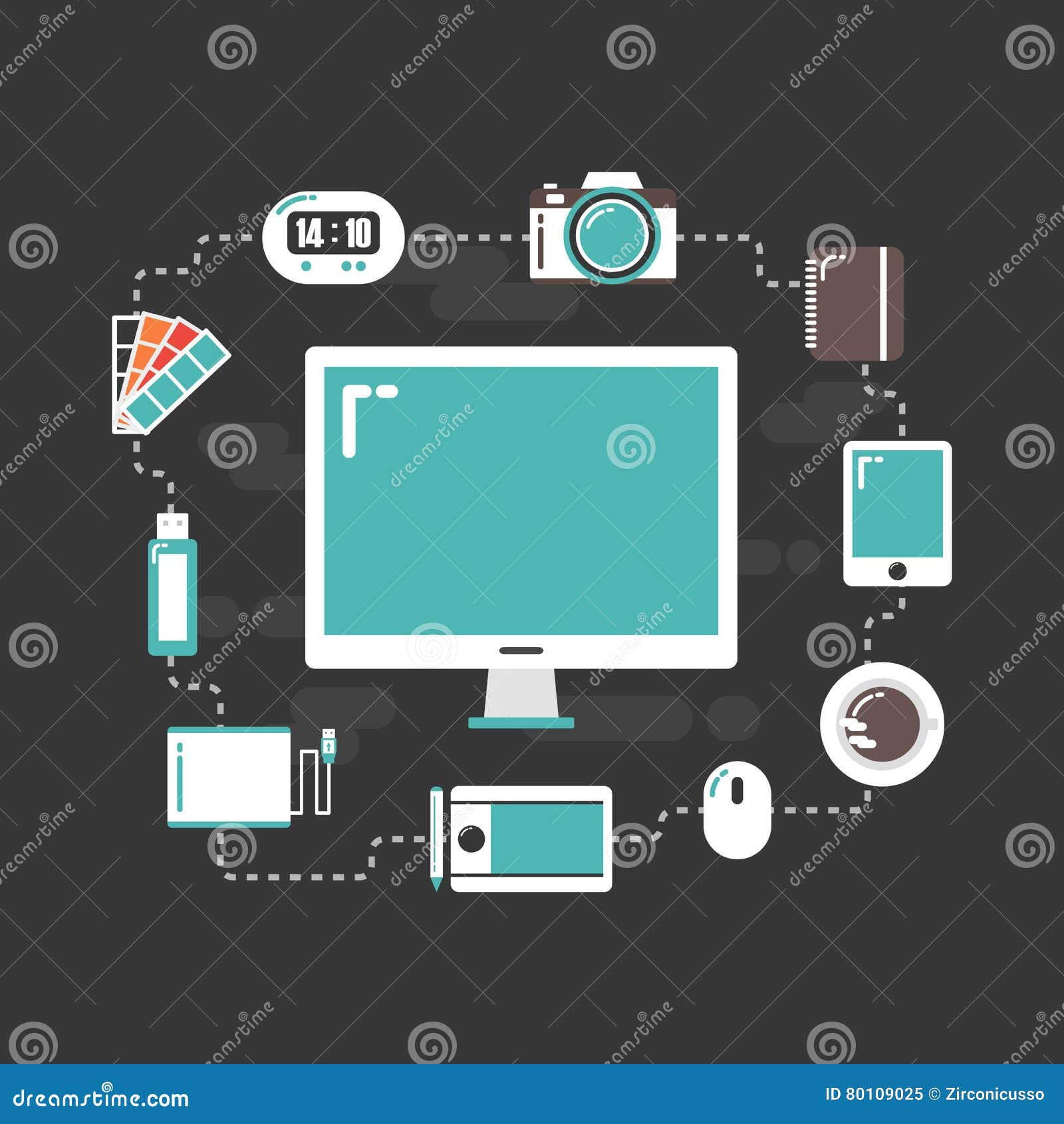 Graphic designer gadget stock vector. Illustration of hipster - 80109025